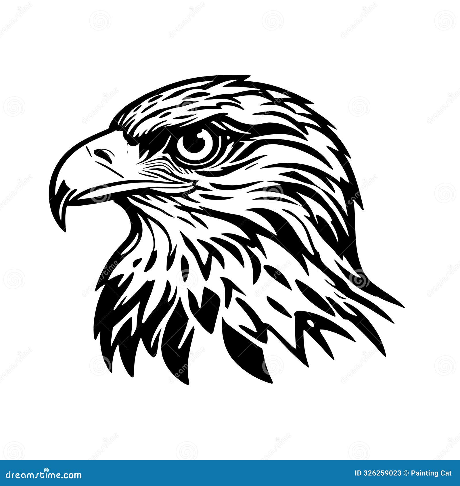 Elegant Hawk Icon in Simple Line Art Style Stock Illustration ...