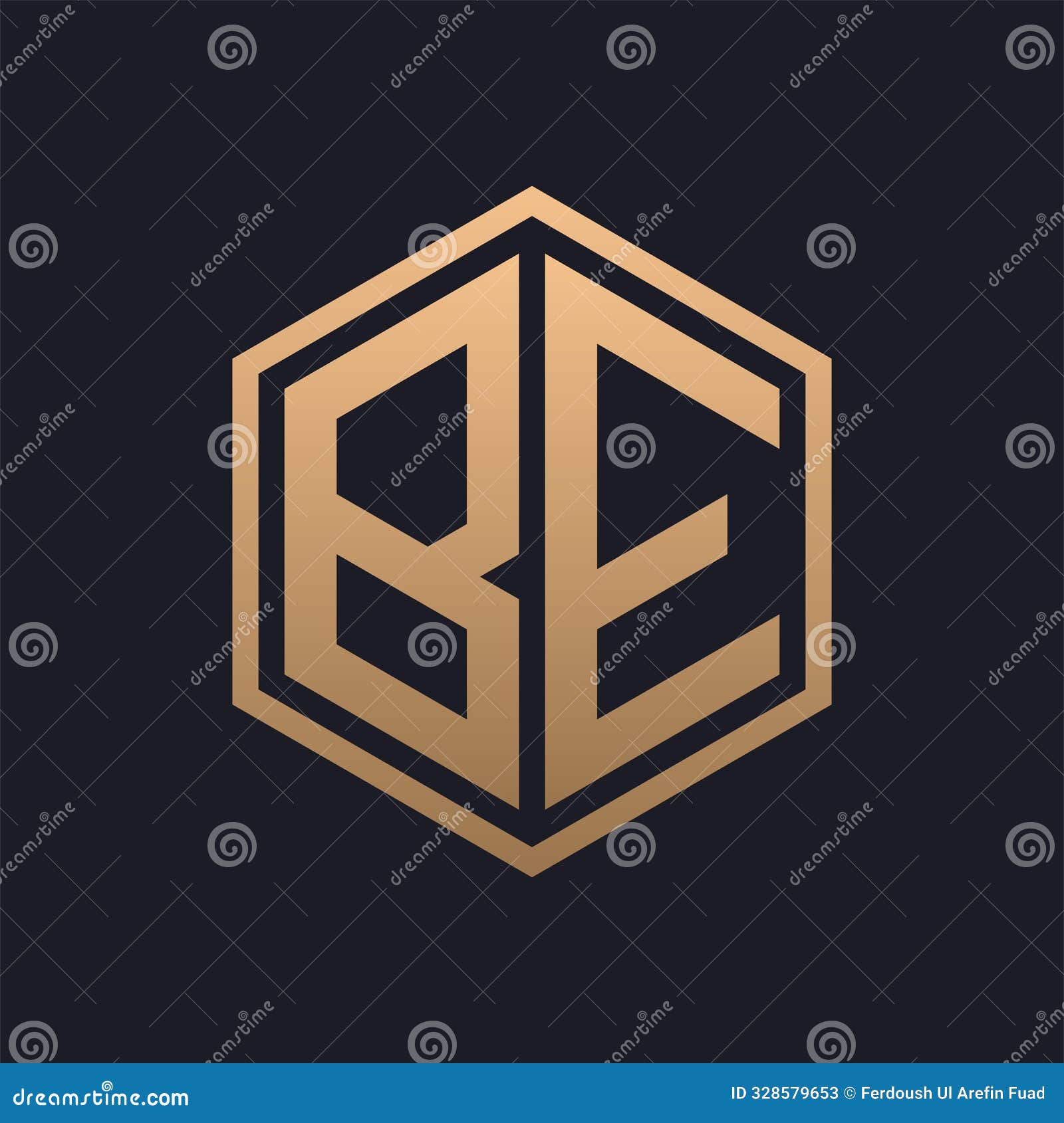 Elegant Hexagon Letter BE Logo Design. Initial Luxurious BE Logo ...