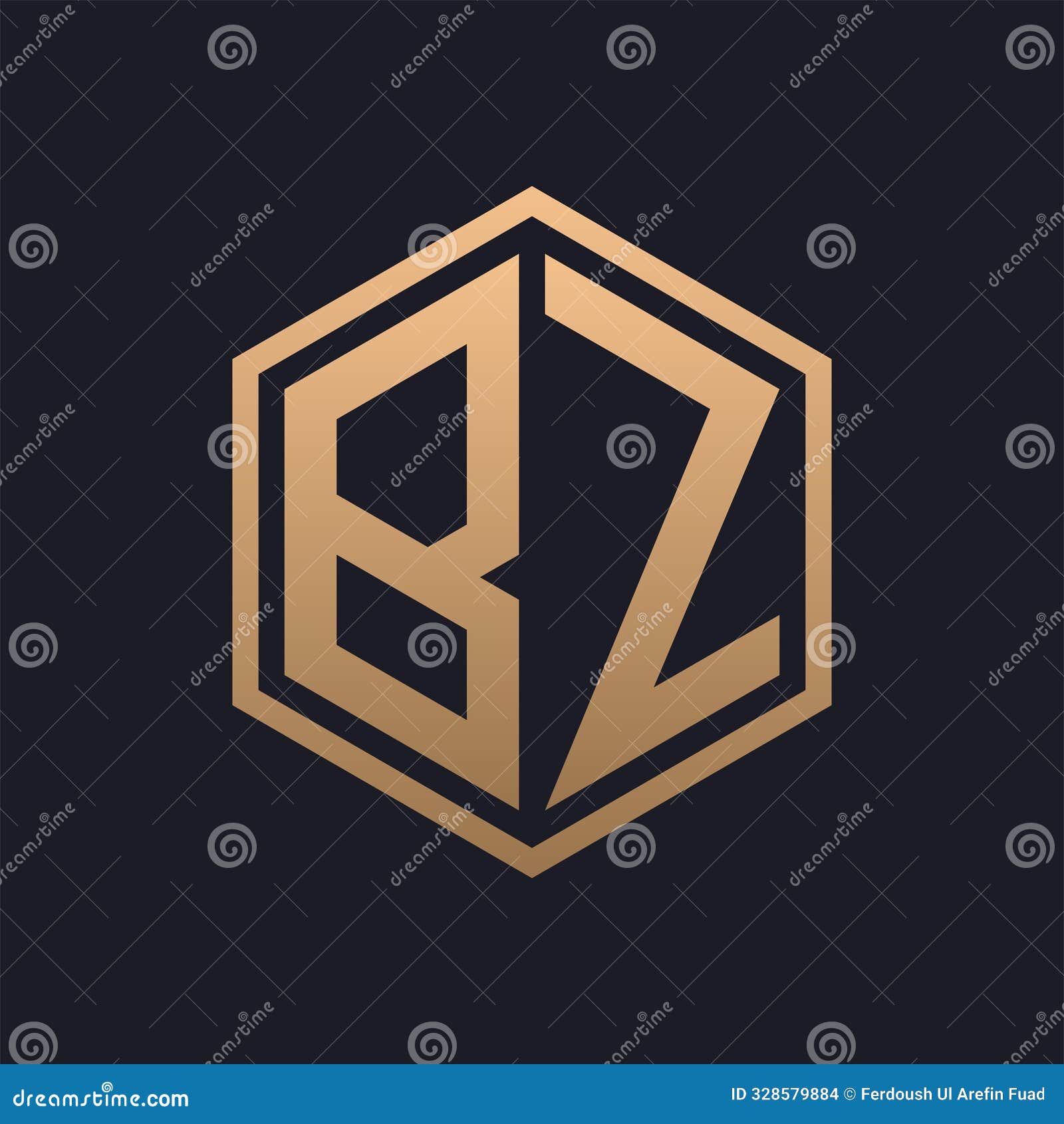 Elegant Hexagon Letter BZ Logo Design. Initial Luxurious BZ Logo ...