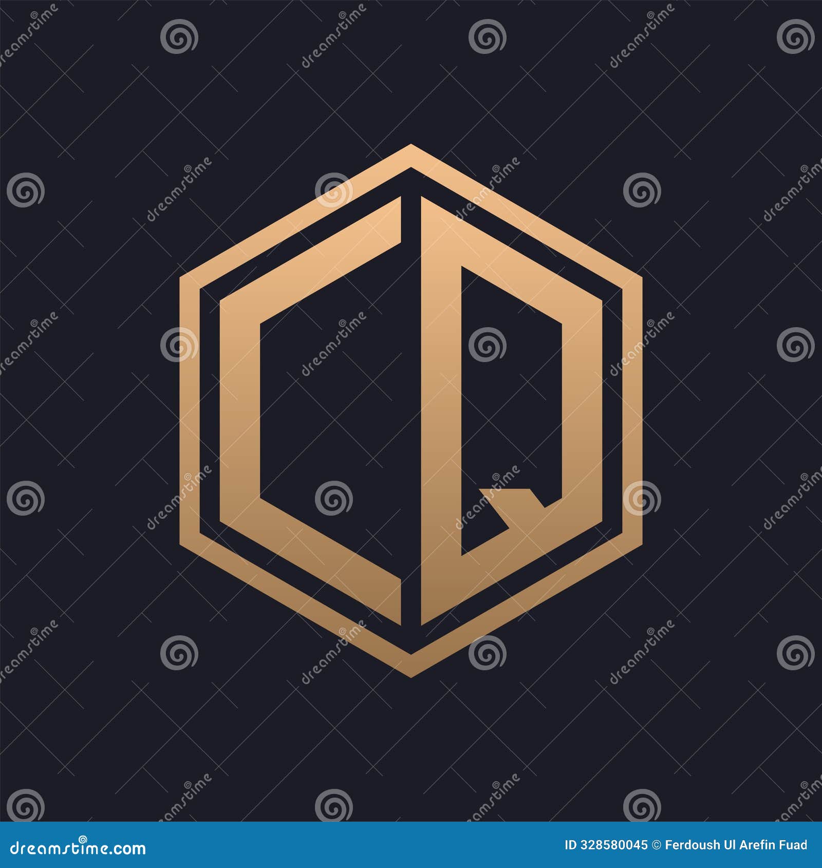 Elegant Hexagon Letter CQ Logo Design. Initial Luxurious CQ Logo ...
