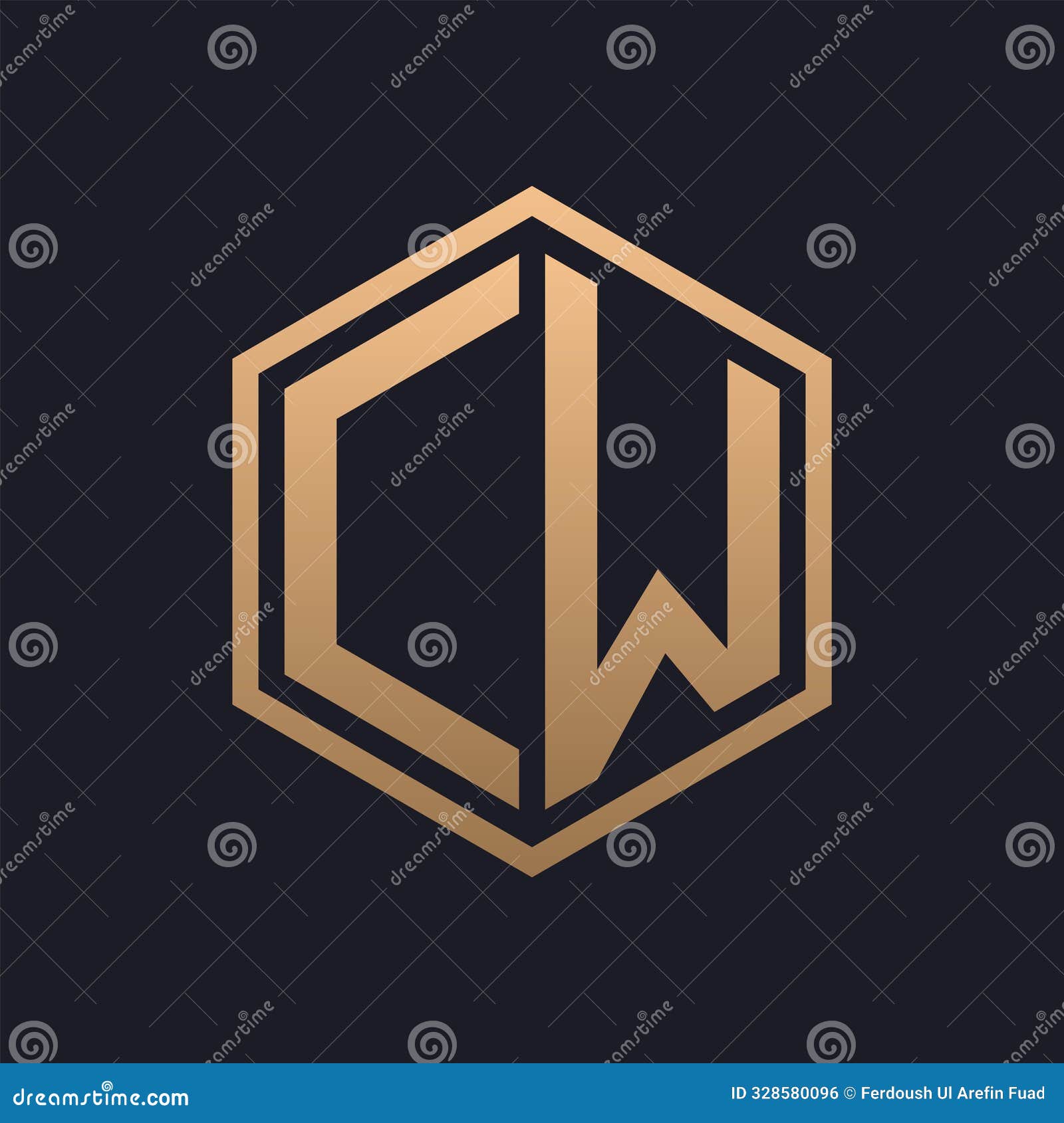 Elegant Hexagon Letter CW Logo Design. Initial Luxurious CW Logo ...