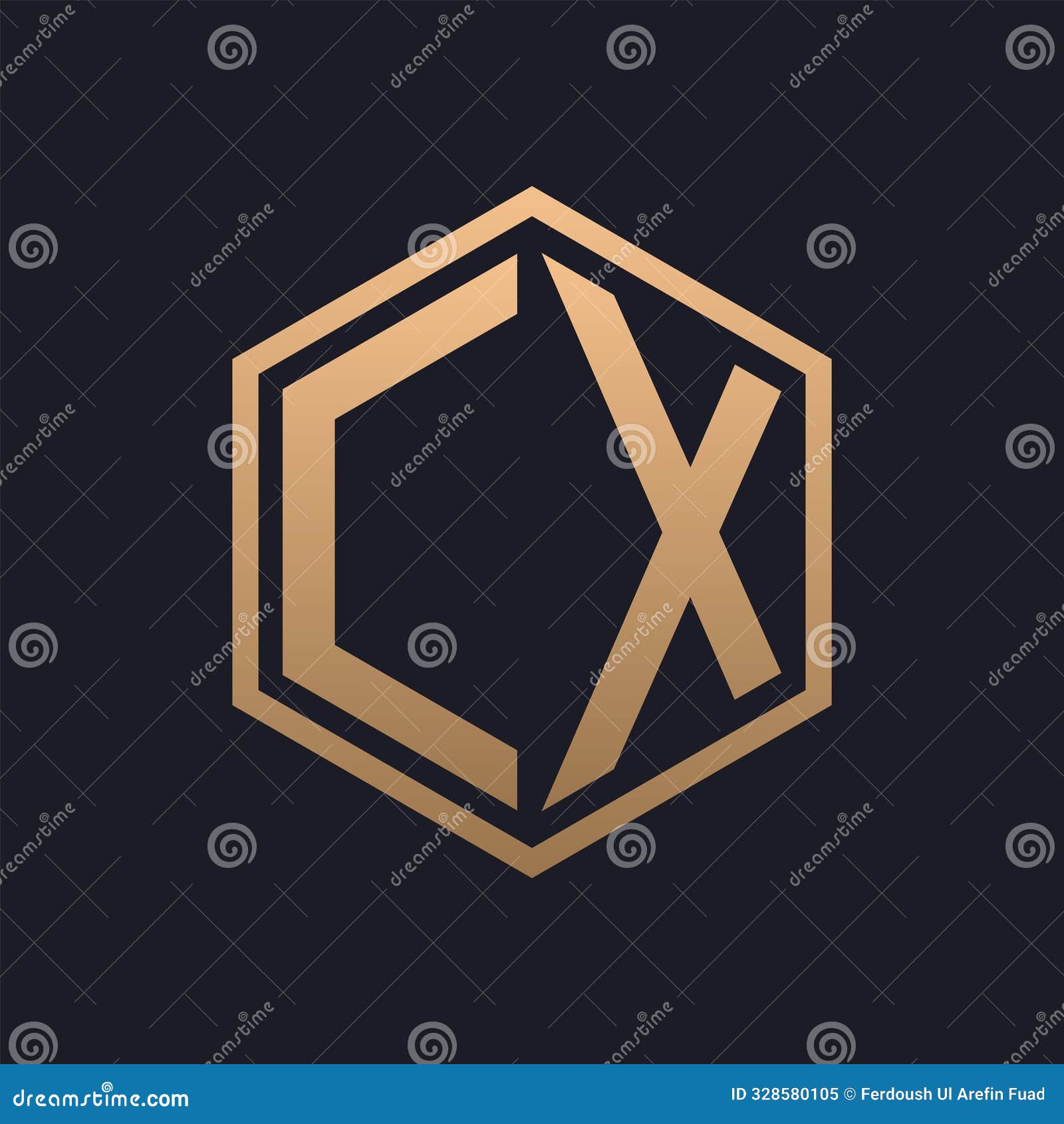 Elegant Hexagon Letter CX Logo Design. Initial Luxurious CX Logo ...
