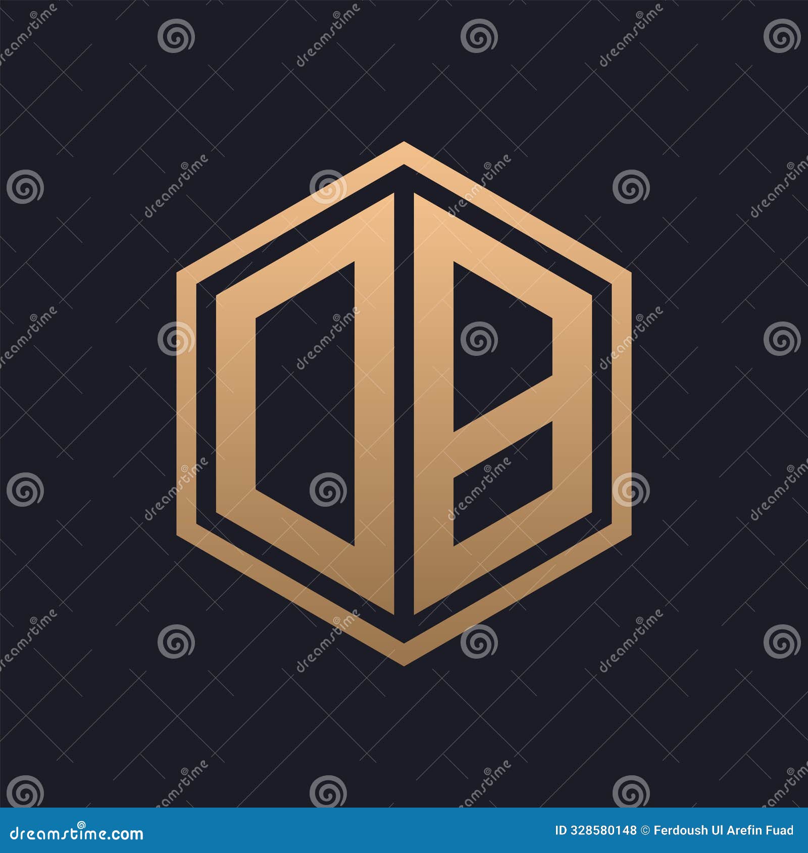 Elegant Hexagon Letter DB Logo Design. Initial Luxurious DB Logo ...