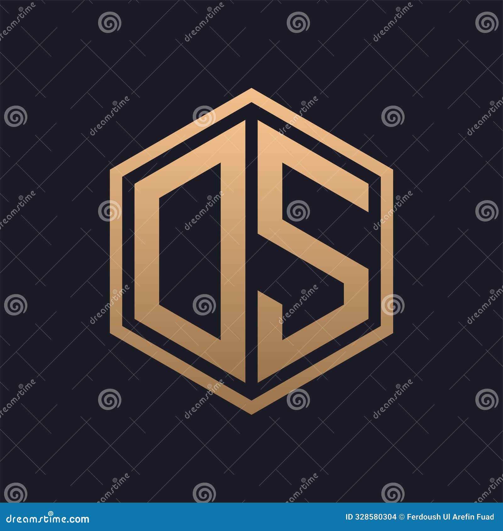 Elegant Hexagon Letter DS Logo Design. Initial Luxurious DS Logo ...