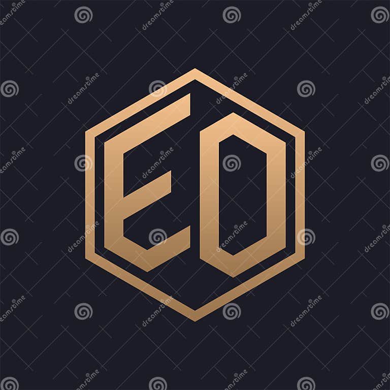 Elegant Hexagon Letter EO Logo Design. Initial Luxurious EO Logo Template Stock Illustration ...