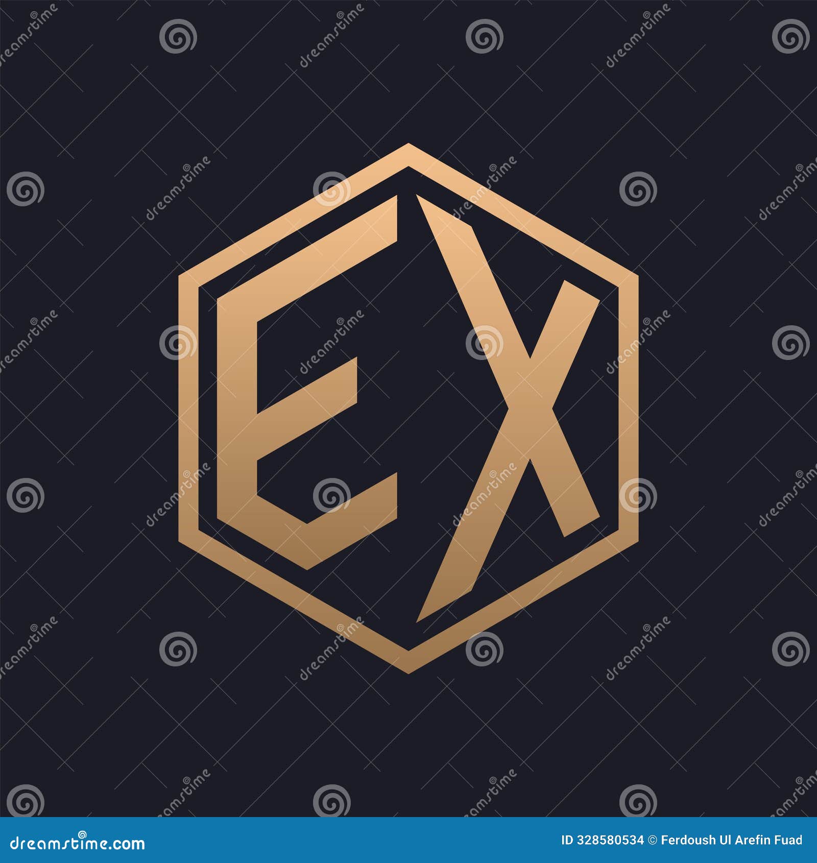Elegant Hexagon Letter EX Logo Design. Initial Luxurious EX Logo ...
