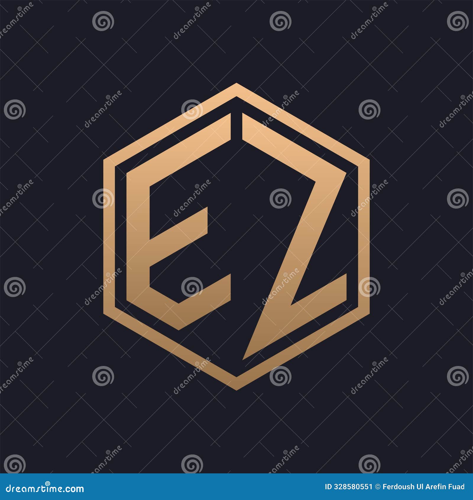 Elegant Hexagon Letter EZ Logo Design. Initial Luxurious EZ Logo ...
