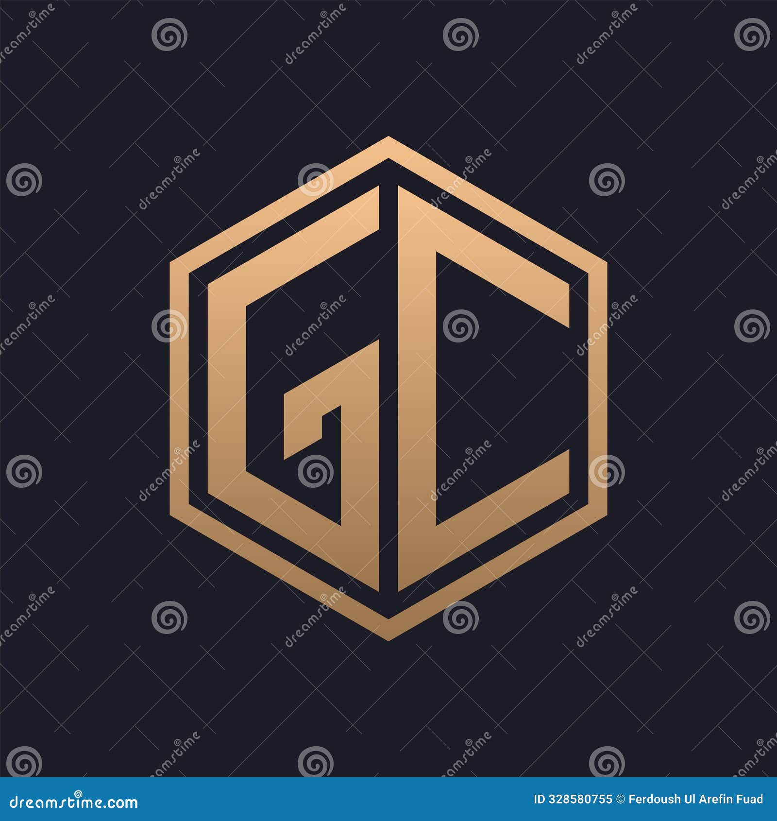 Elegant Hexagon Letter GC Logo Design. Initial Luxurious GC Logo ...