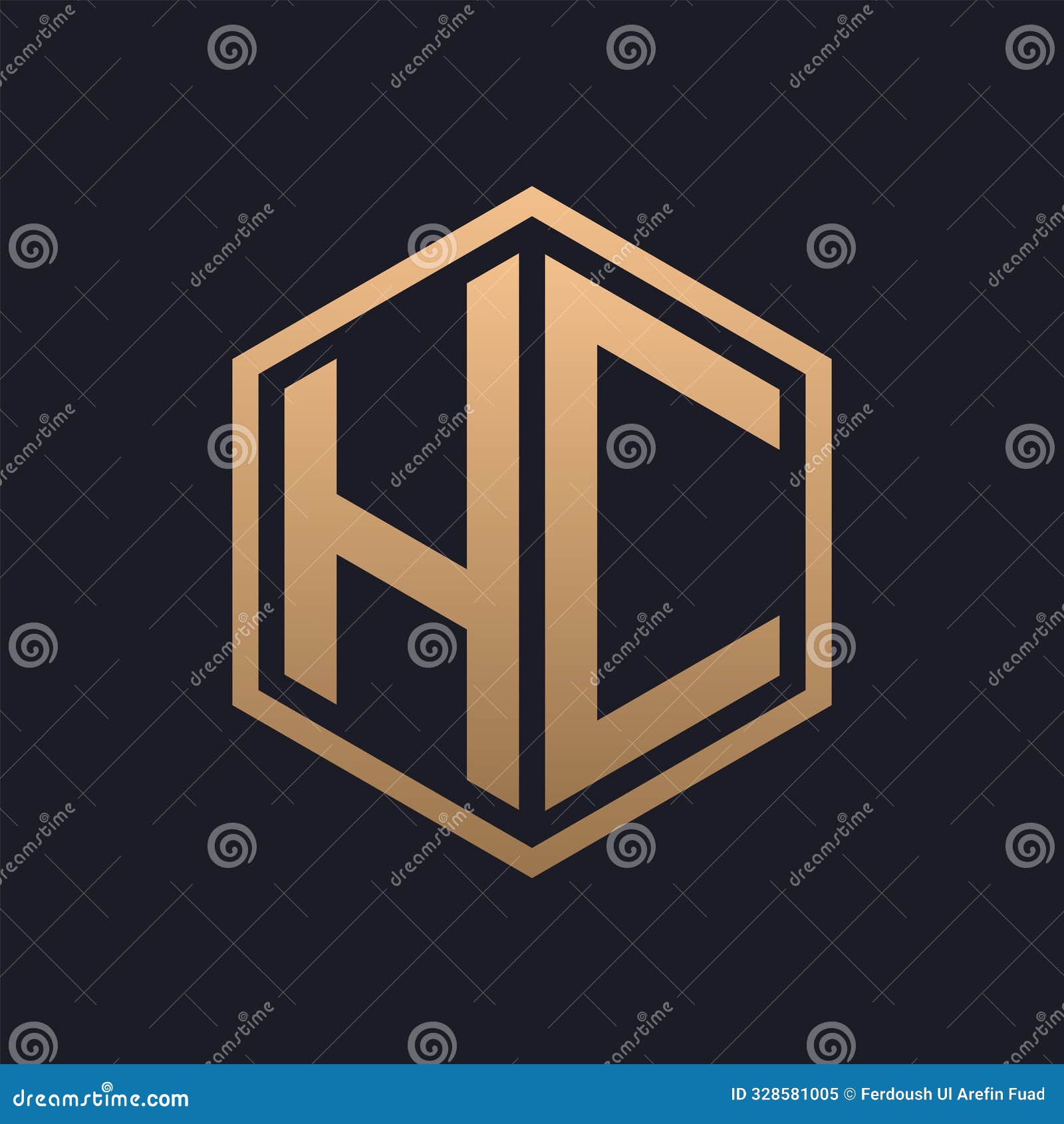 Elegant Hexagon Letter HC Logo Design. Initial Luxurious HC Logo ...