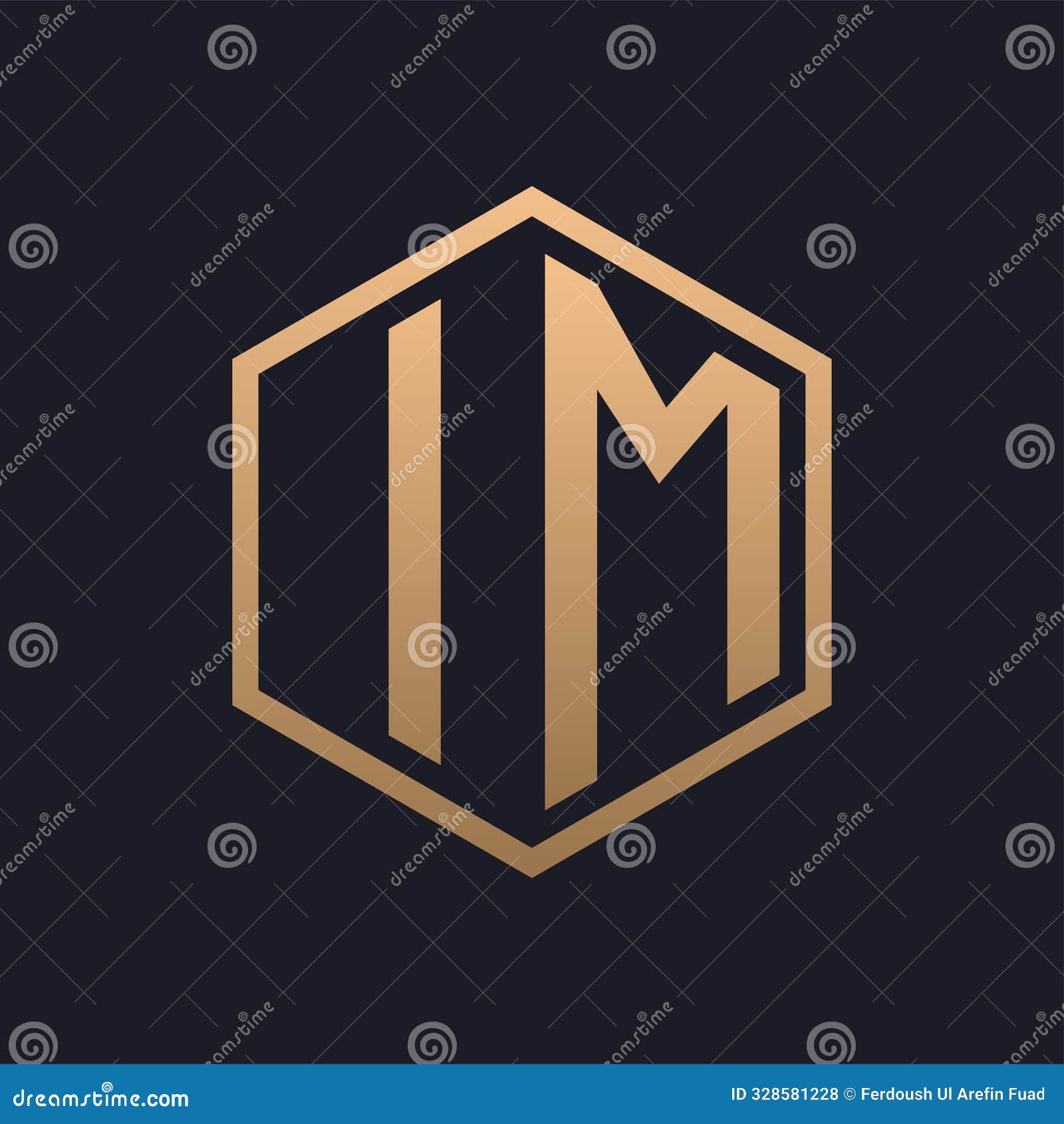 Elegant Hexagon Letter IM Logo Design. Initial Luxurious IM Logo ...