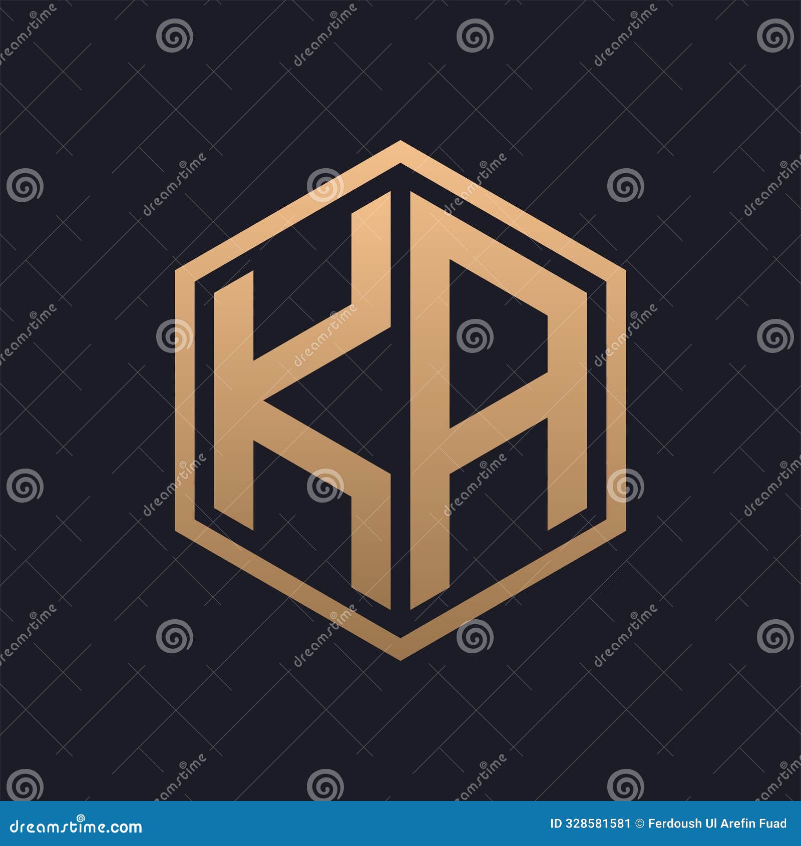 Elegant Hexagon Letter KA Logo Design. Initial Luxurious KA Logo ...