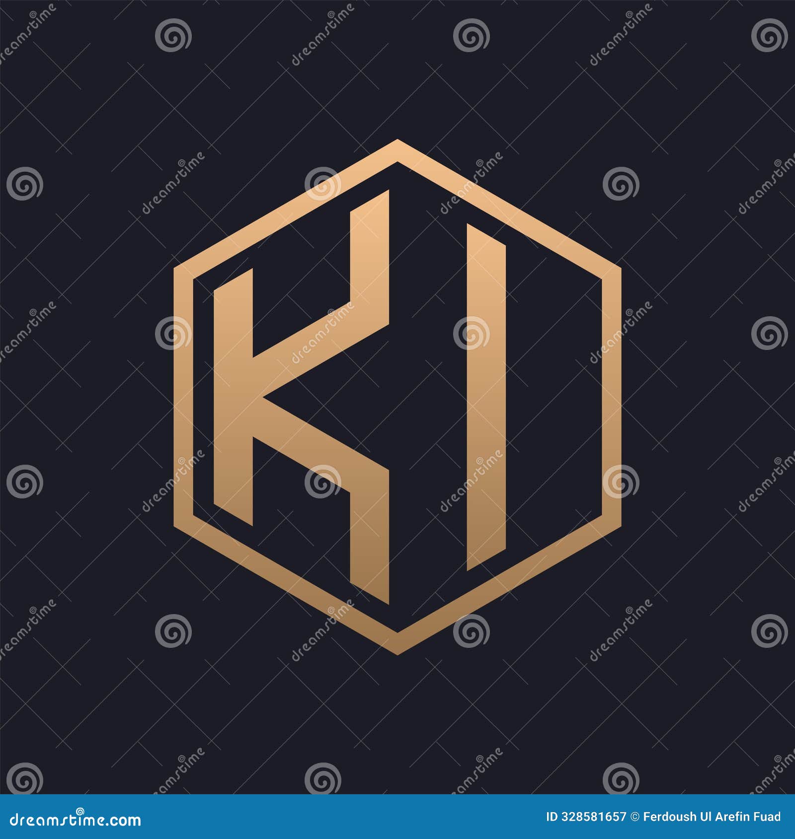 Elegant Hexagon Letter KI Logo Design. Initial Luxurious KI Logo ...