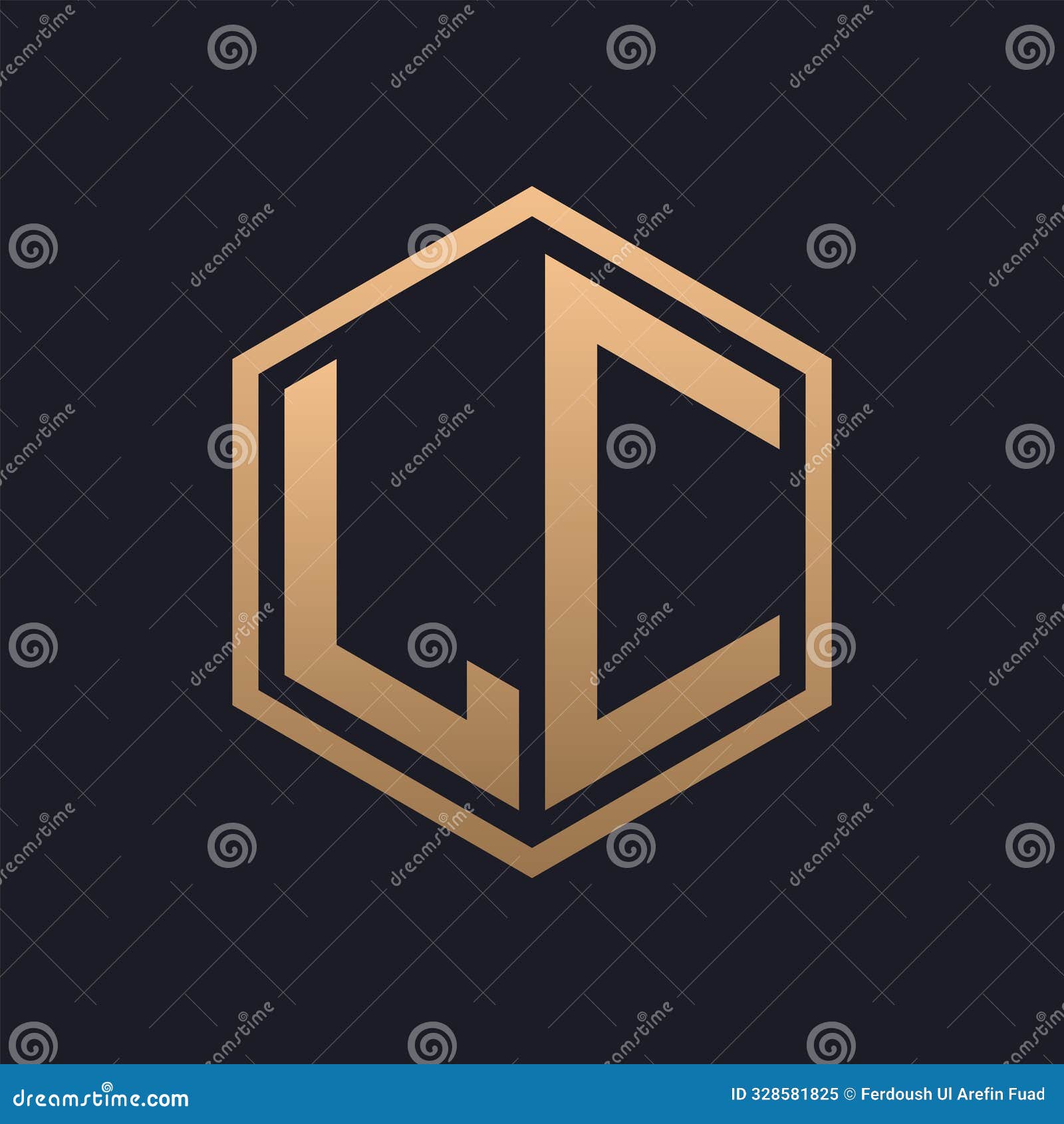 Elegant Hexagon Letter LC Logo Design. Initial Luxurious LC Logo ...