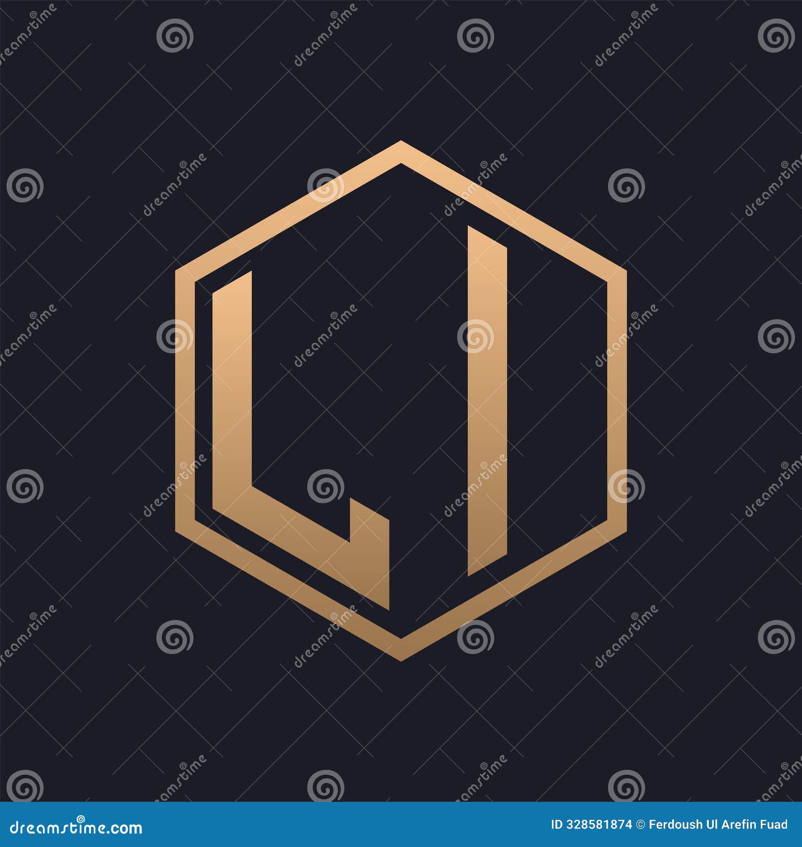 Elegant Hexagon Letter LI Logo Design. Initial Luxurious LI Logo ...