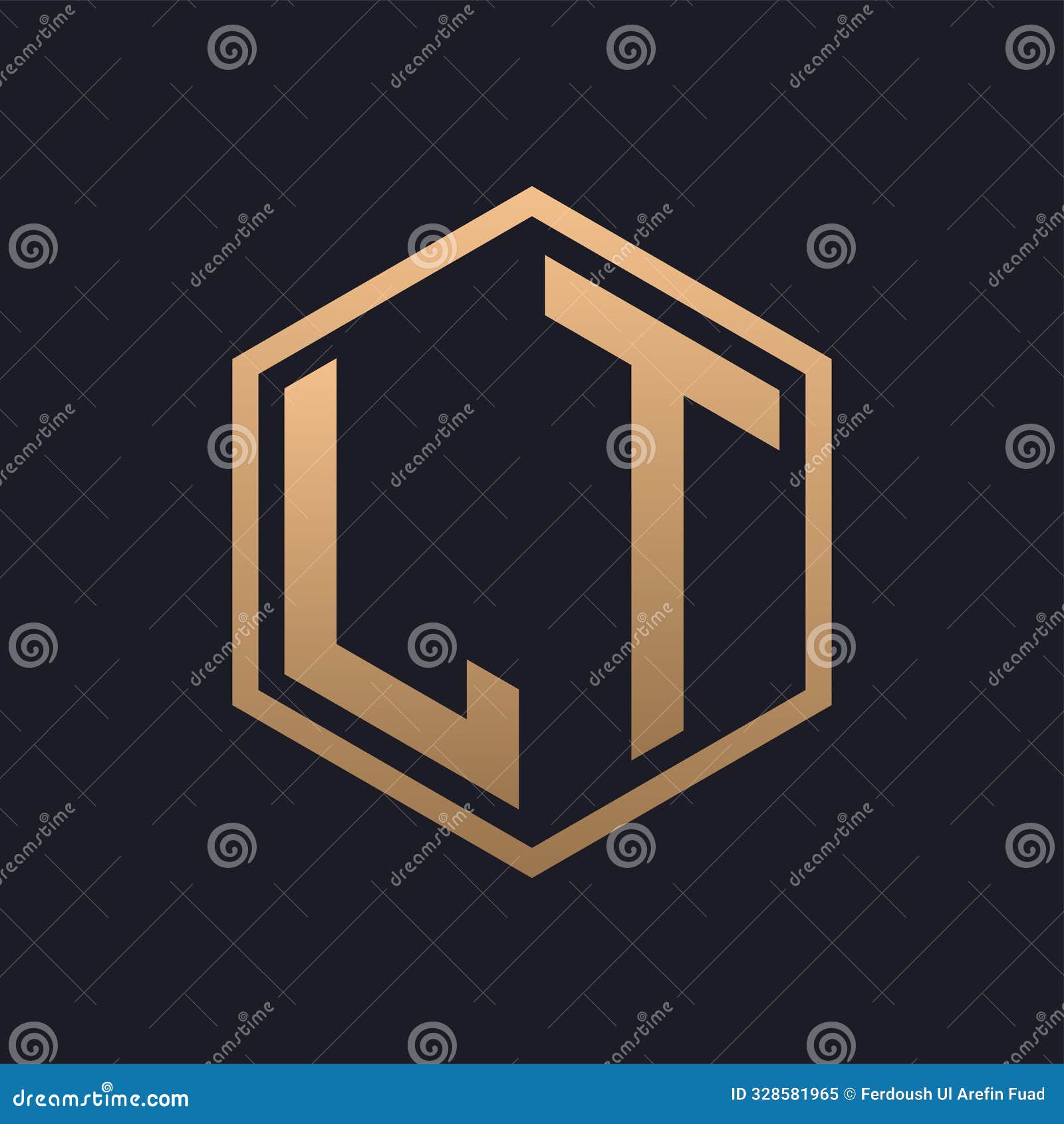 Elegant Hexagon Letter LT Logo Design. Initial Luxurious LT Logo ...