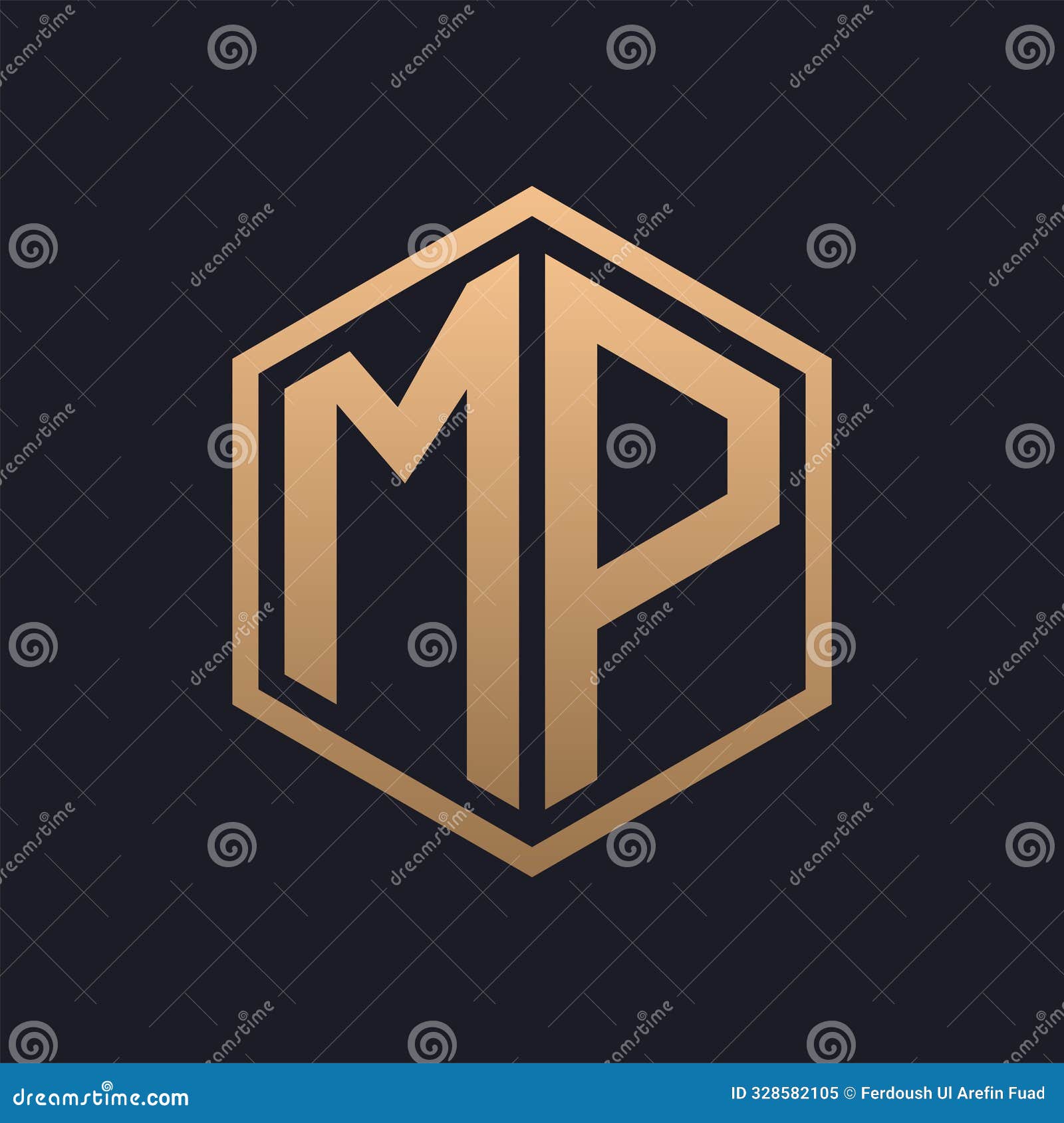 Elegant Hexagon Letter MP Logo Design. Initial Luxurious MP Logo ...