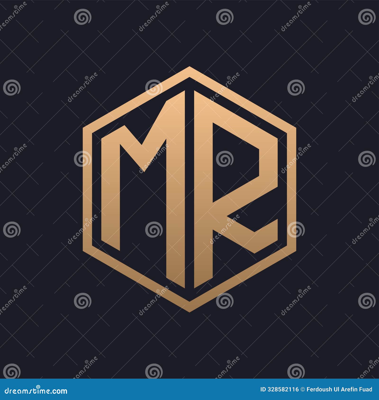 Elegant Hexagon Letter MR Logo Design. Initial Luxurious MR Logo ...