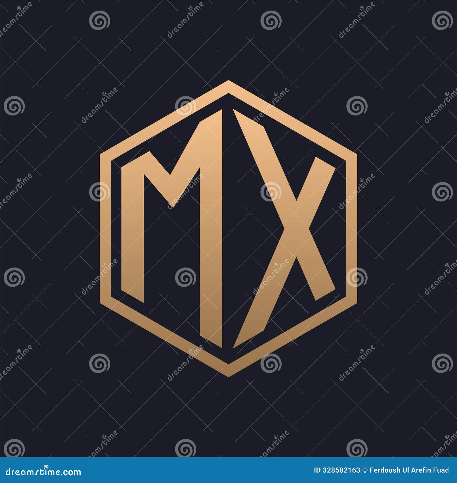 Elegant Hexagon Letter MX Logo Design. Initial Luxurious MX Logo ...