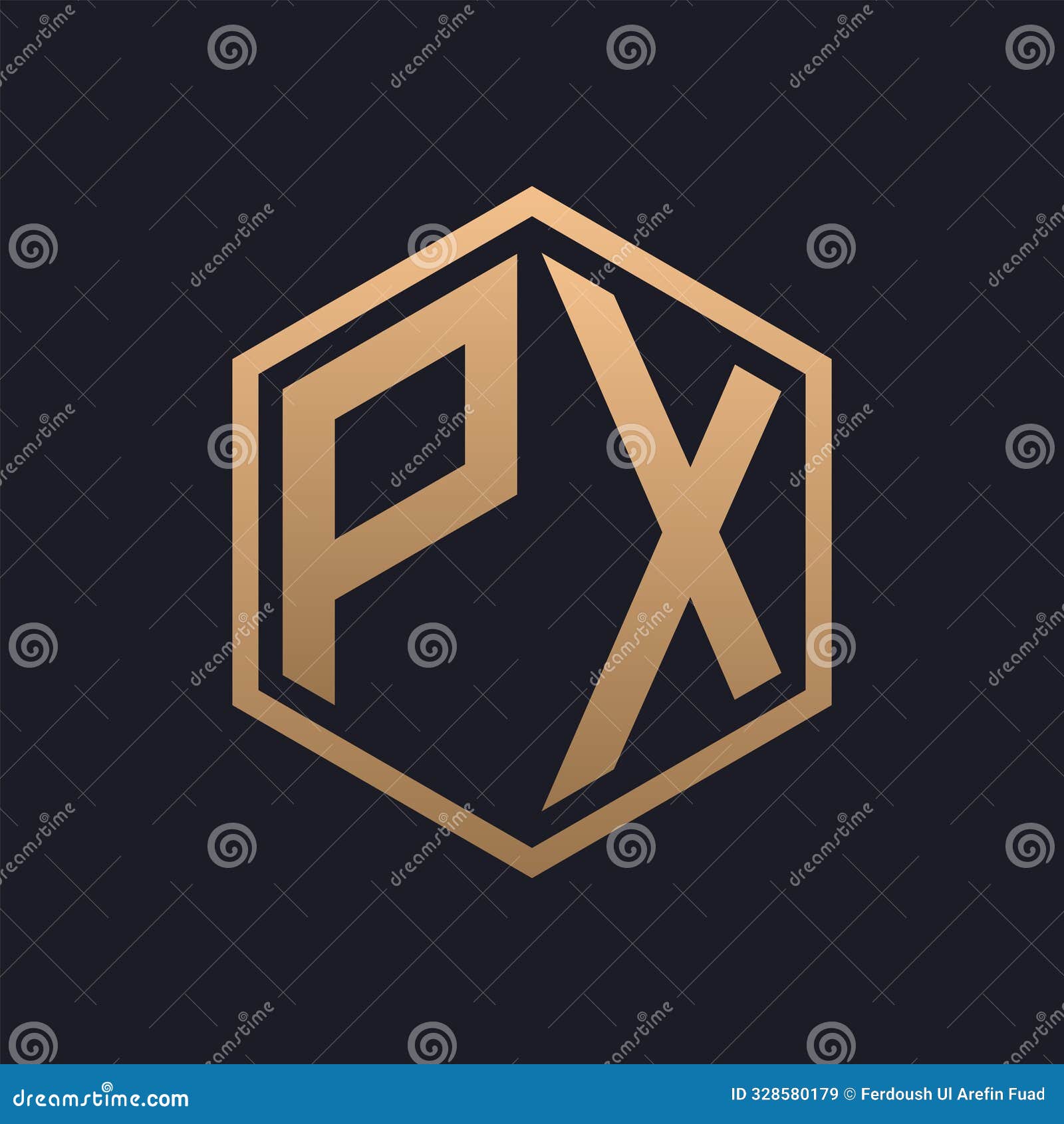 Elegant Hexagon Letter PX Logo Design. Initial Luxurious PX Logo ...