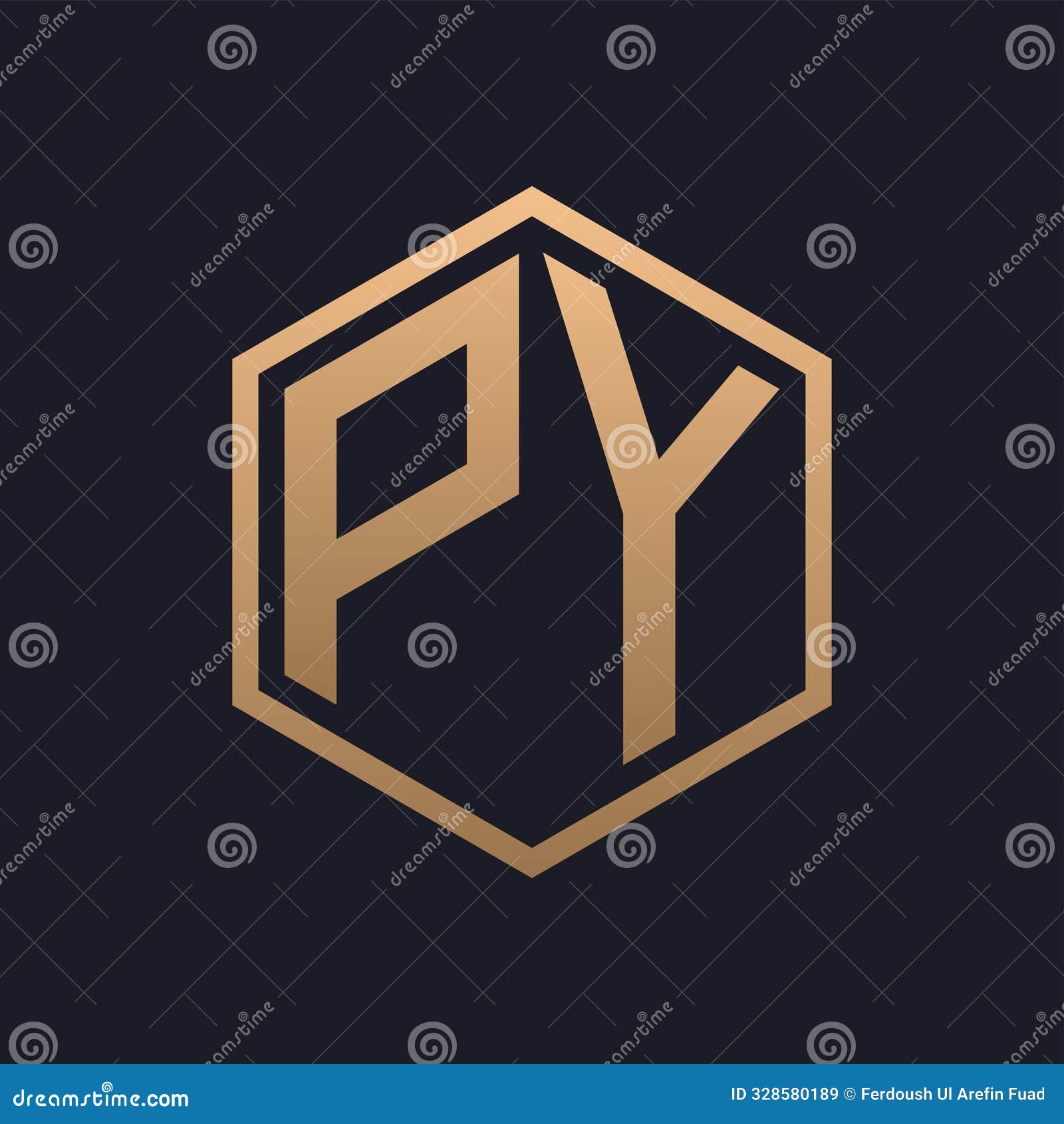 Elegant Hexagon Letter PY Logo Design. Initial Luxurious PY Logo ...