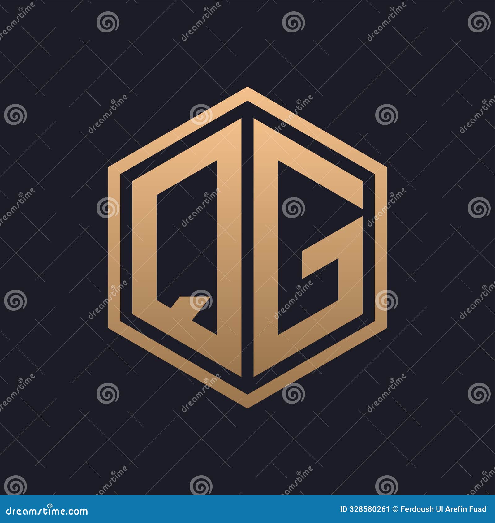 Elegant Hexagon Letter QG Logo Design. Initial Luxurious QG Logo ...