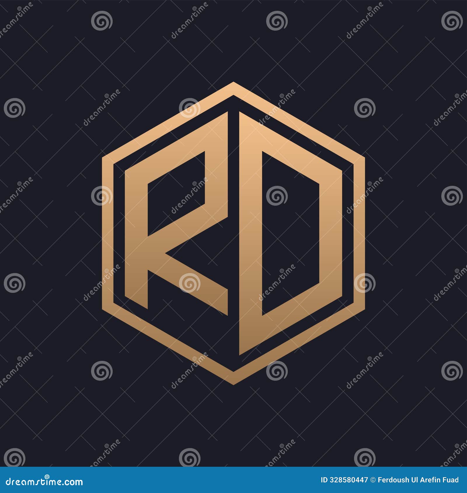 Elegant Hexagon Letter RD Logo Design. Initial Luxurious RD Logo ...
