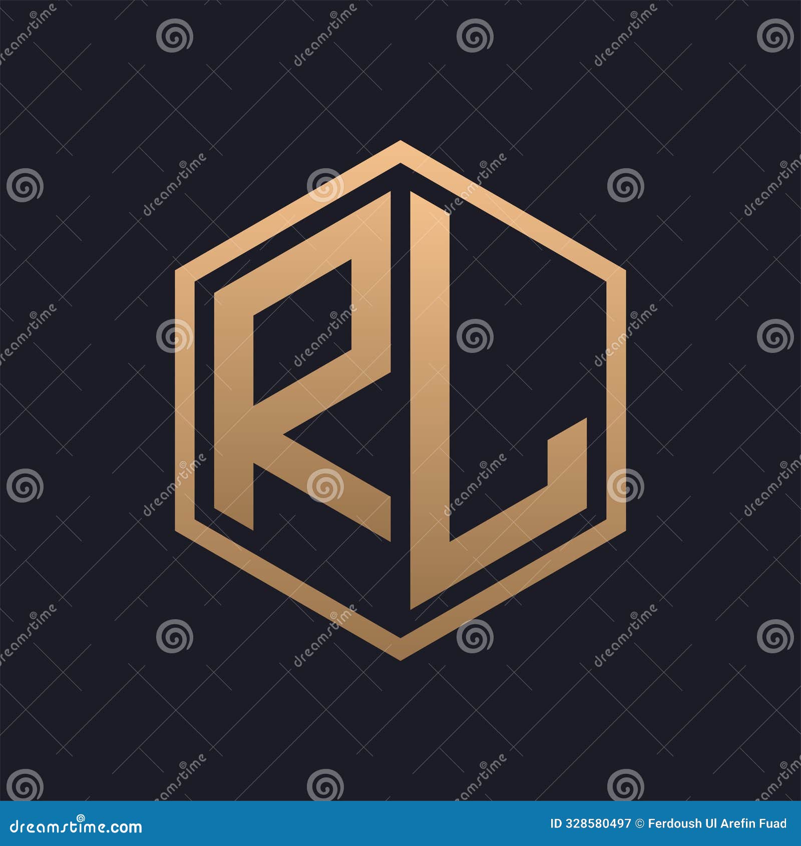 Elegant Hexagon Letter RL Logo Design. Initial Luxurious RL Logo ...