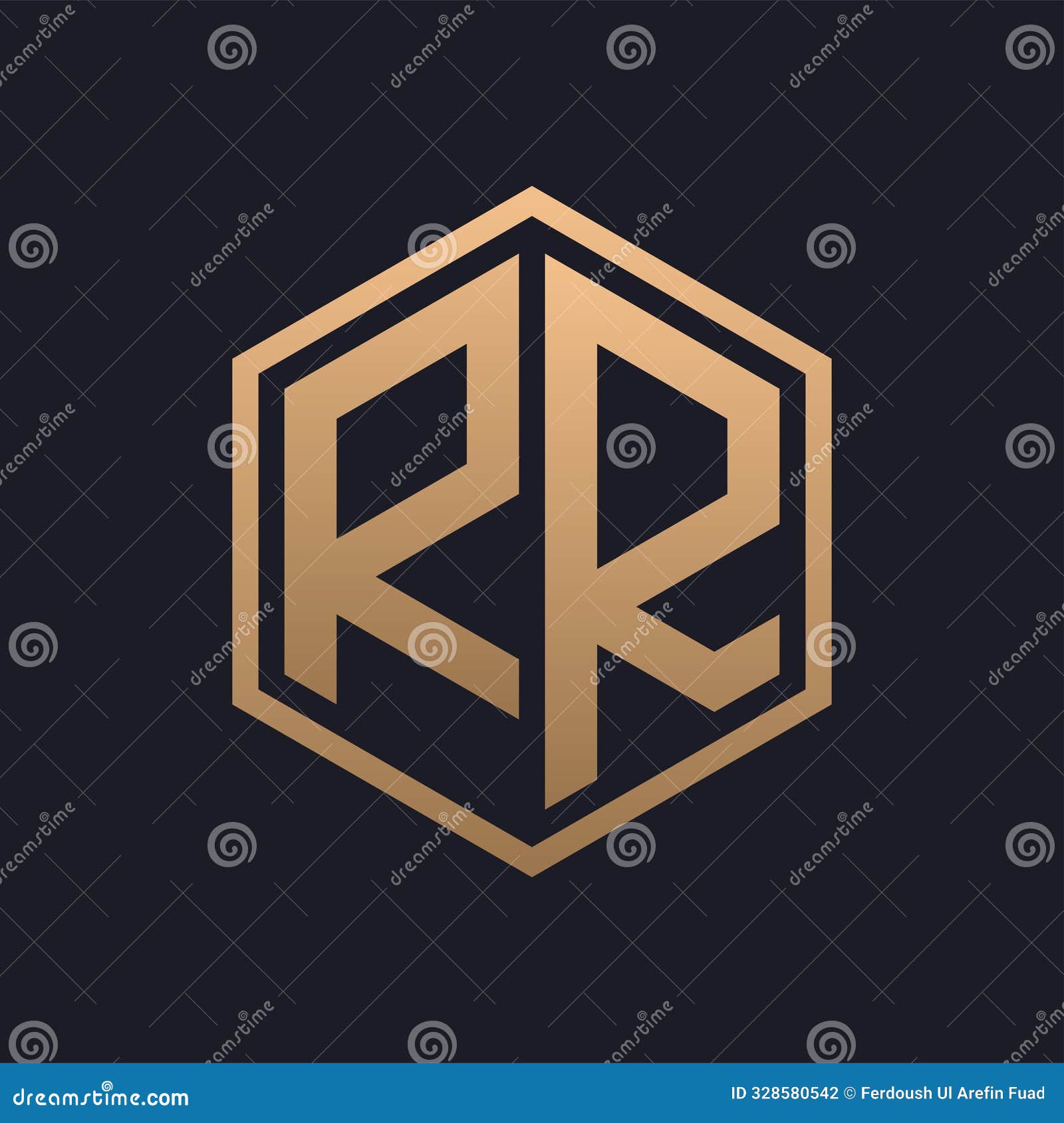 Elegant Hexagon Letter RR Logo Design. Initial Luxurious RR Logo ...