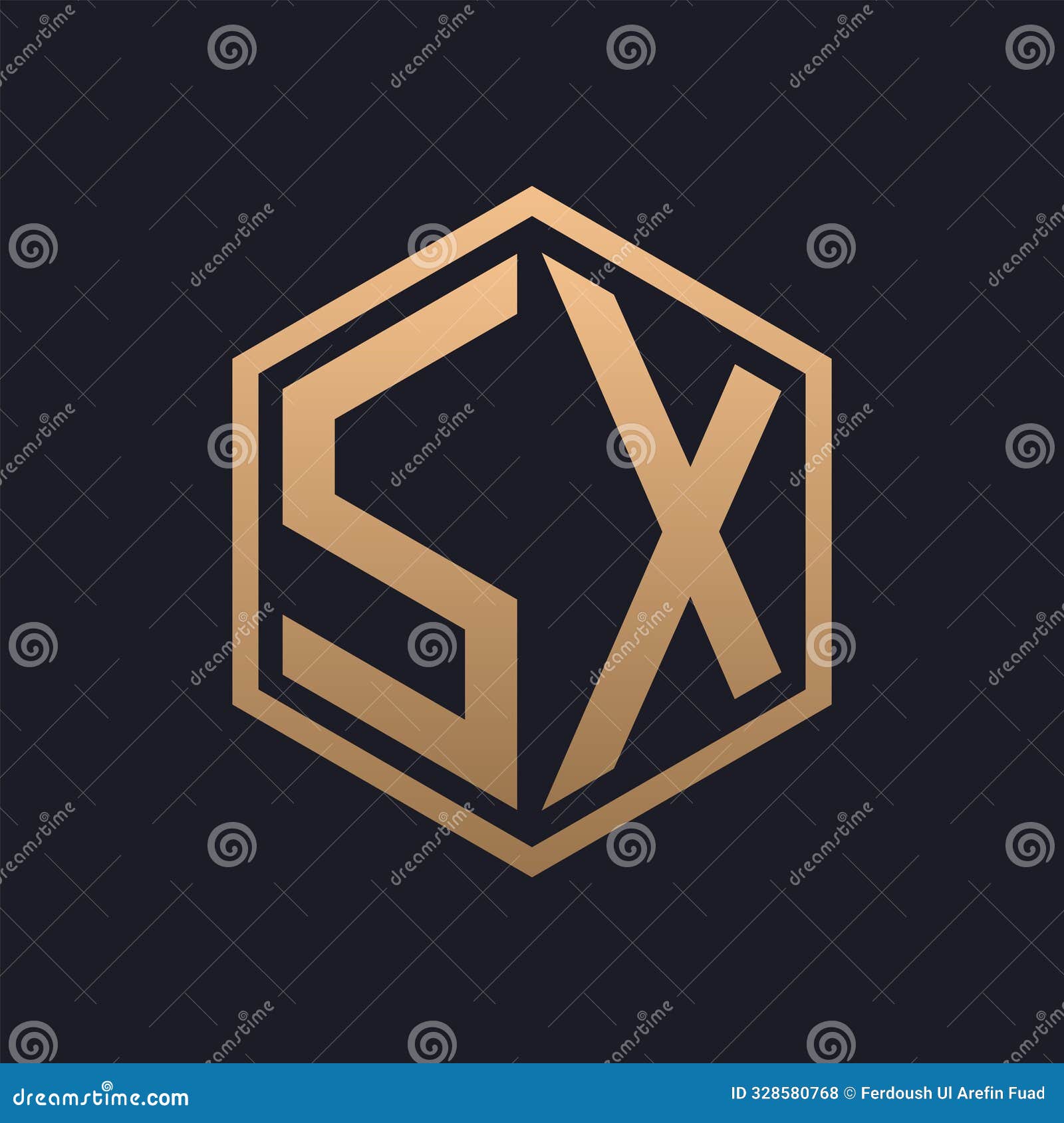 Elegant Hexagon Letter SX Logo Design. Initial Luxurious SX Logo ...