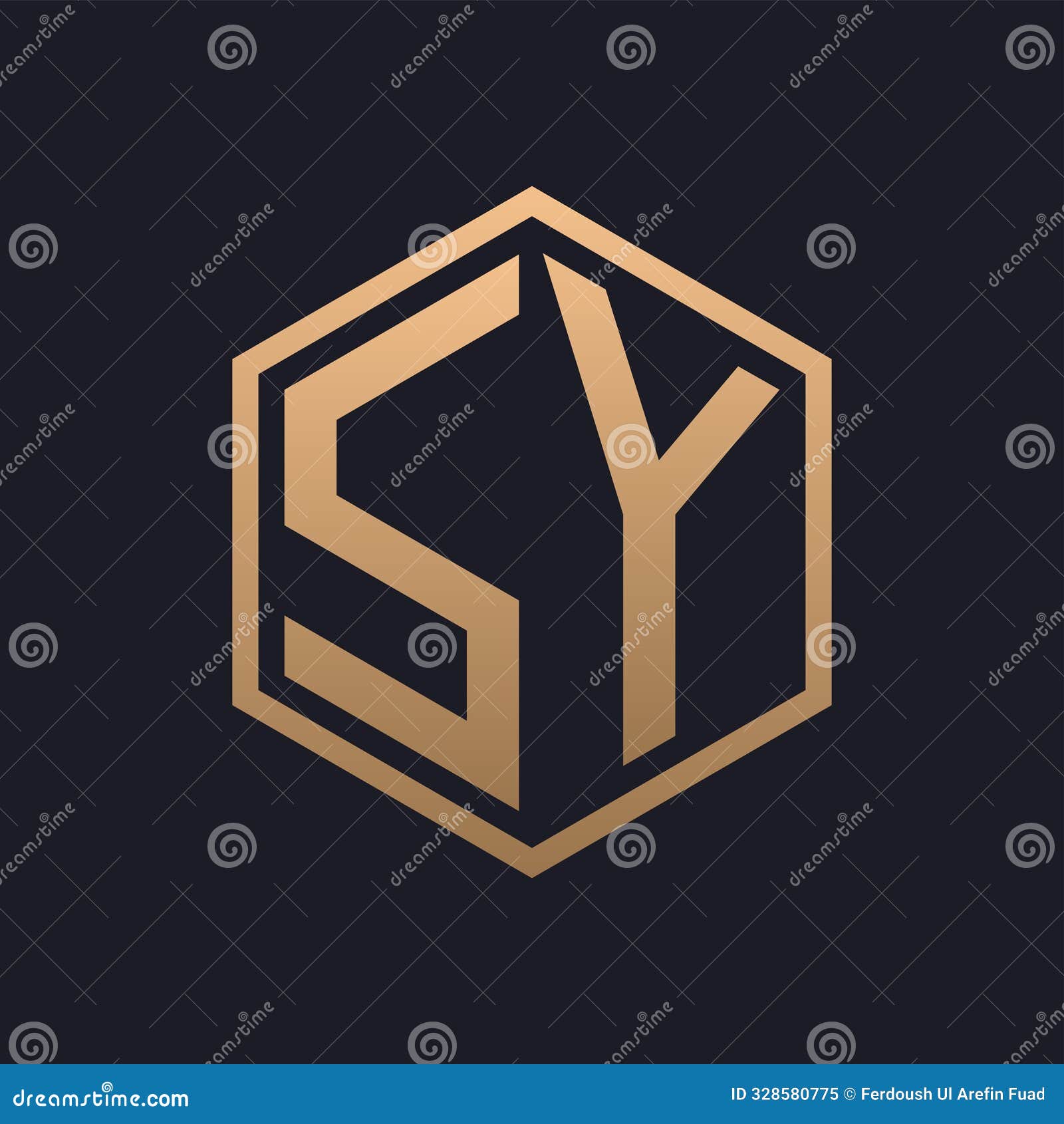 Elegant Hexagon Letter SY Logo Design. Initial Luxurious SY Logo ...