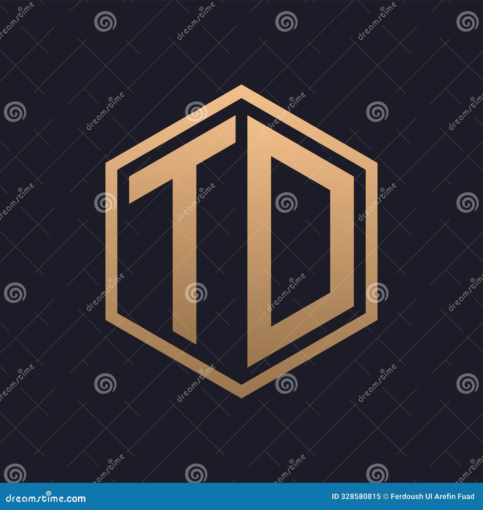 Elegant Hexagon Letter TD Logo Design. Initial Luxurious TD Logo ...