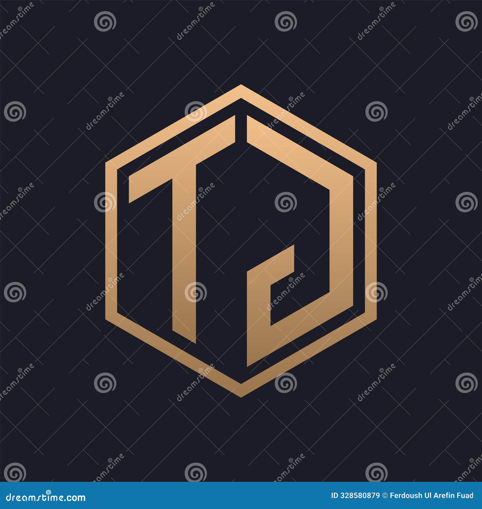 Elegant Hexagon Letter TJ Logo Design. Initial Luxurious TJ Logo ...