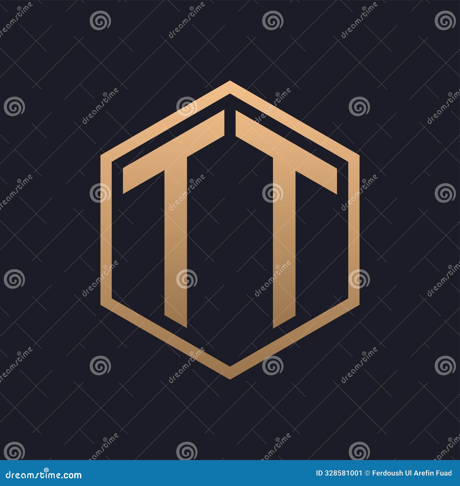 Elegant Hexagon Letter TT Logo Design. Initial Luxurious TT Logo ...