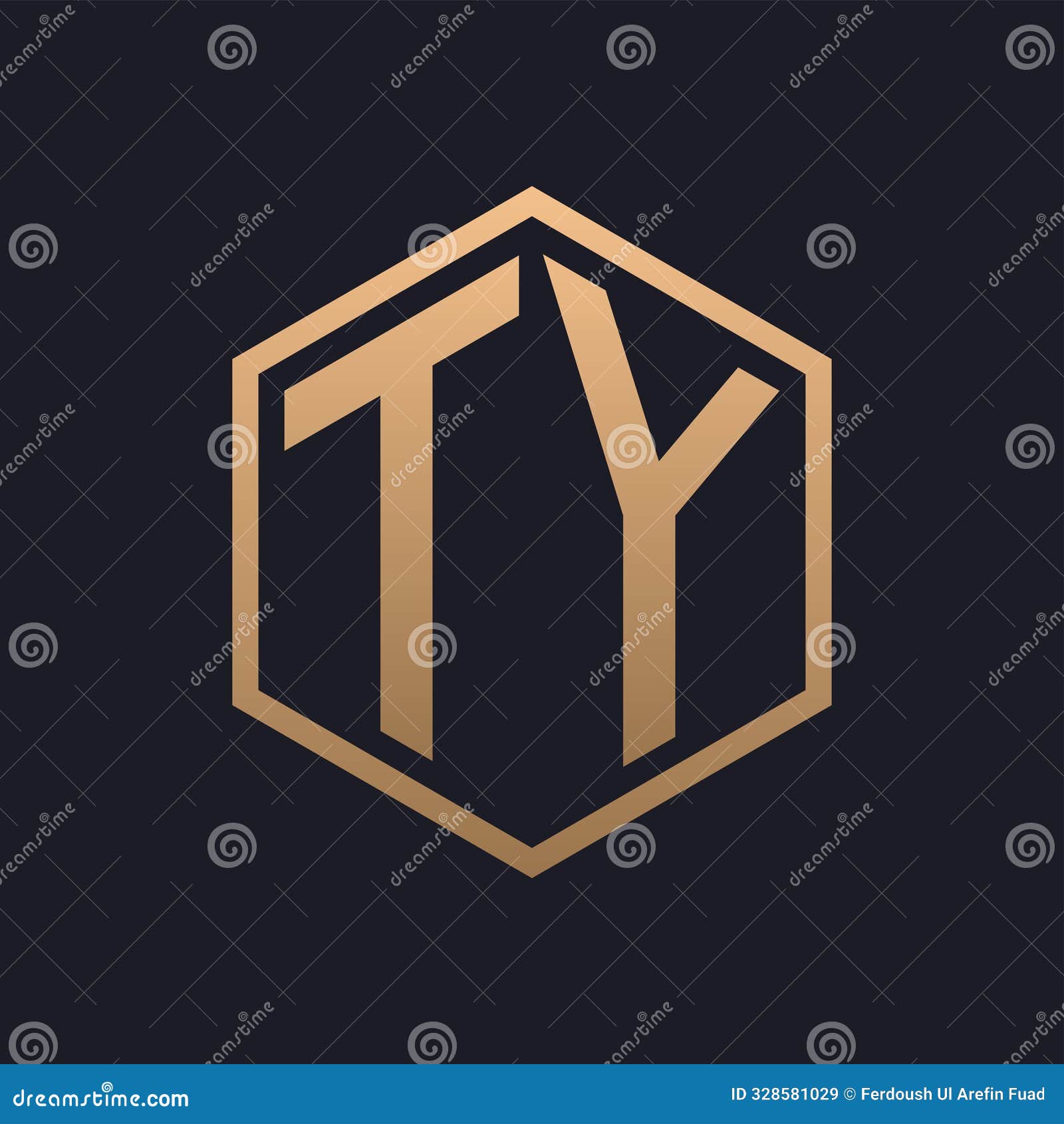 Elegant Hexagon Letter TY Logo Design. Initial Luxurious TY Logo ...
