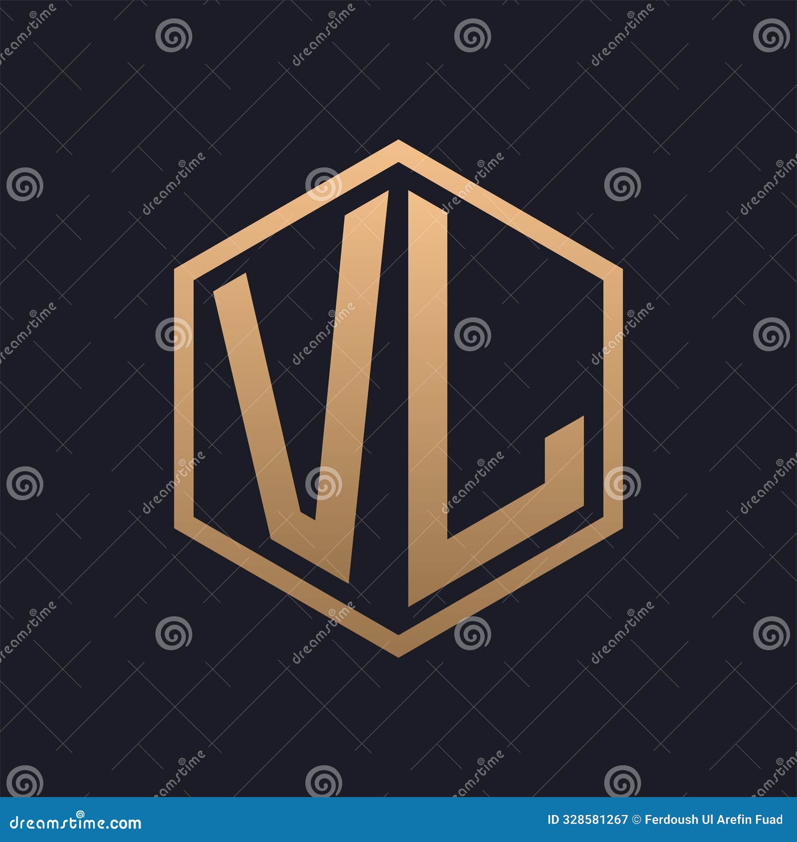 Elegant Hexagon Letter VL Logo Design. Initial Luxurious VL Logo ...