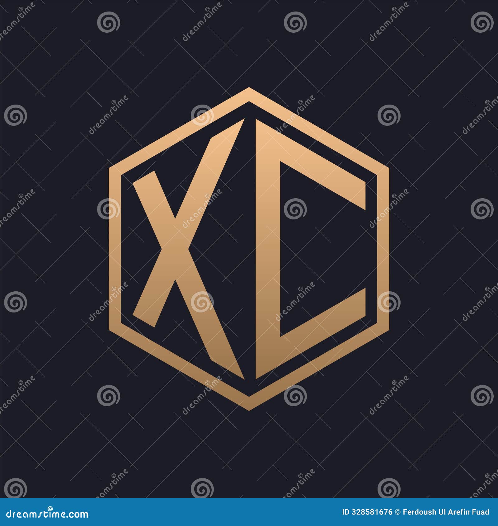 Elegant Hexagon Letter XC Logo Design. Initial Luxurious XC Logo ...