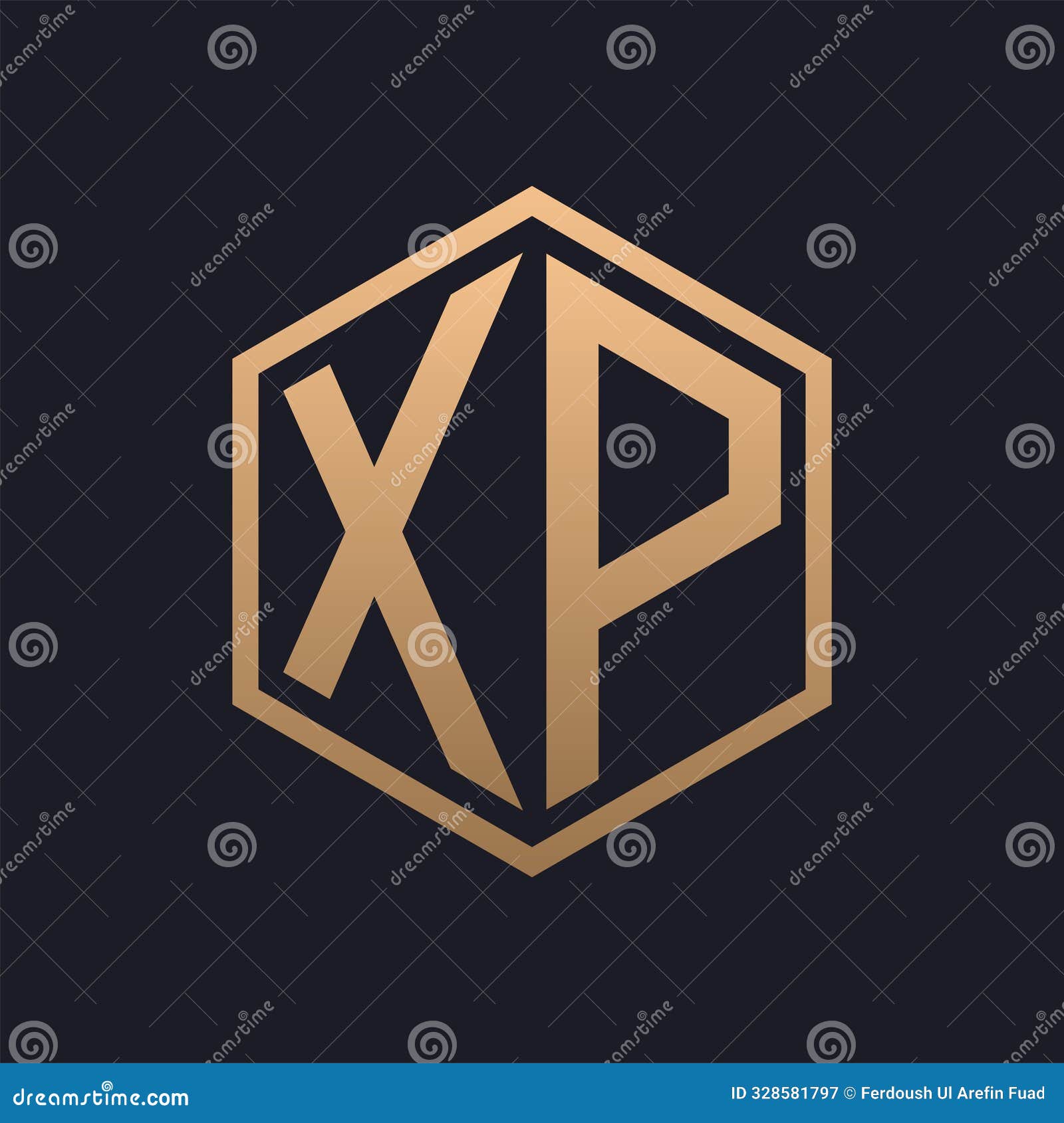 Elegant Hexagon Letter XP Logo Design. Initial Luxurious XP Logo ...