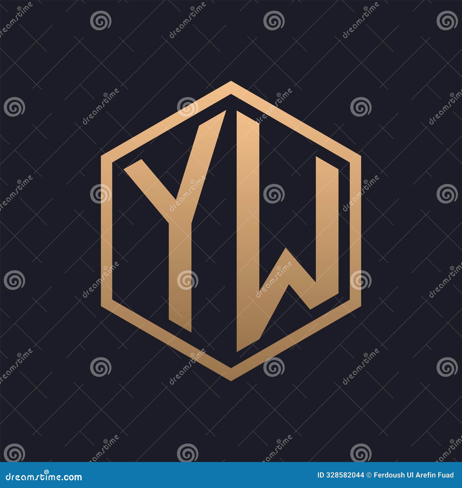 Elegant Hexagon Letter YW Logo Design. Initial Luxurious YW Logo ...