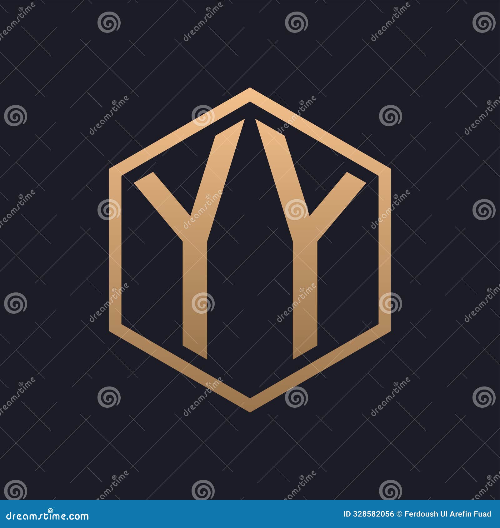 Elegant Hexagon Letter YY Logo Design. Initial Luxurious YY Logo ...