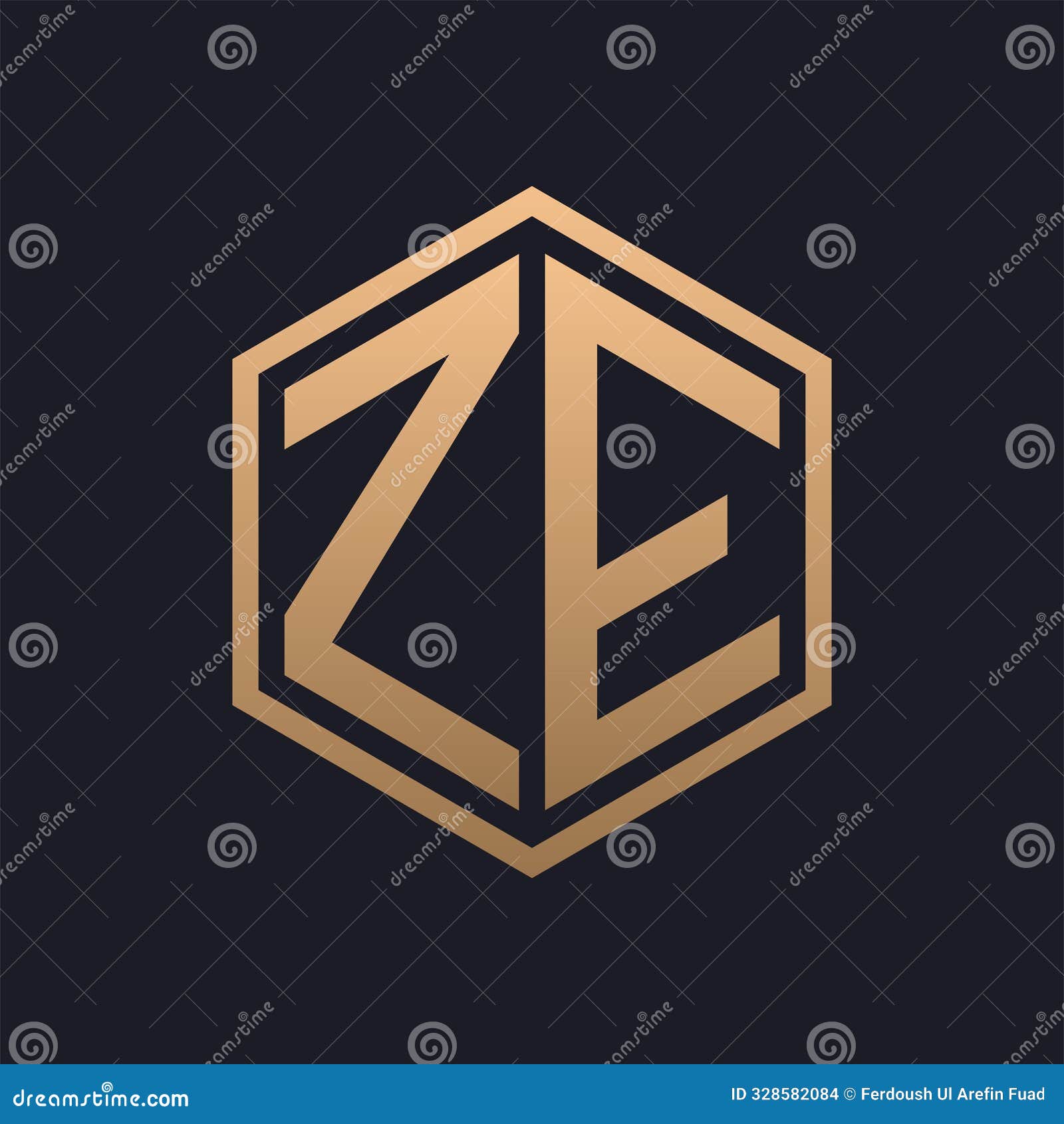 Elegant Hexagon Letter ZE Logo Design. Initial Luxurious ZE Logo ...