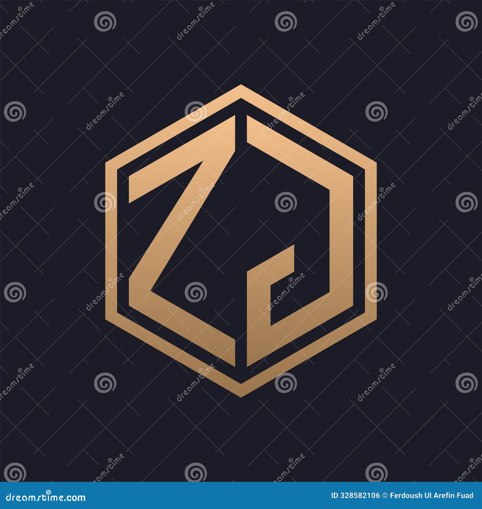 Elegant Hexagon Letter ZJ Logo Design. Initial Luxurious ZJ Logo ...