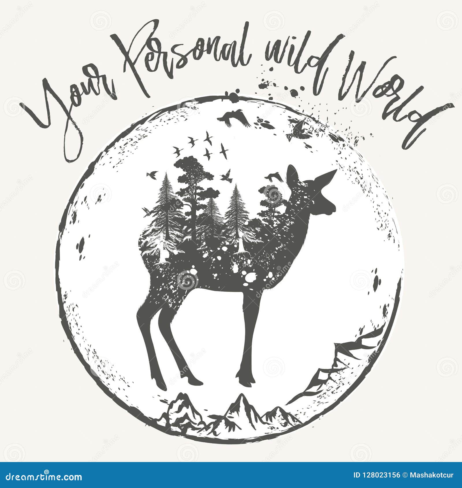 Elegant High Detailed Label with Deer for Design Stock Vector ...