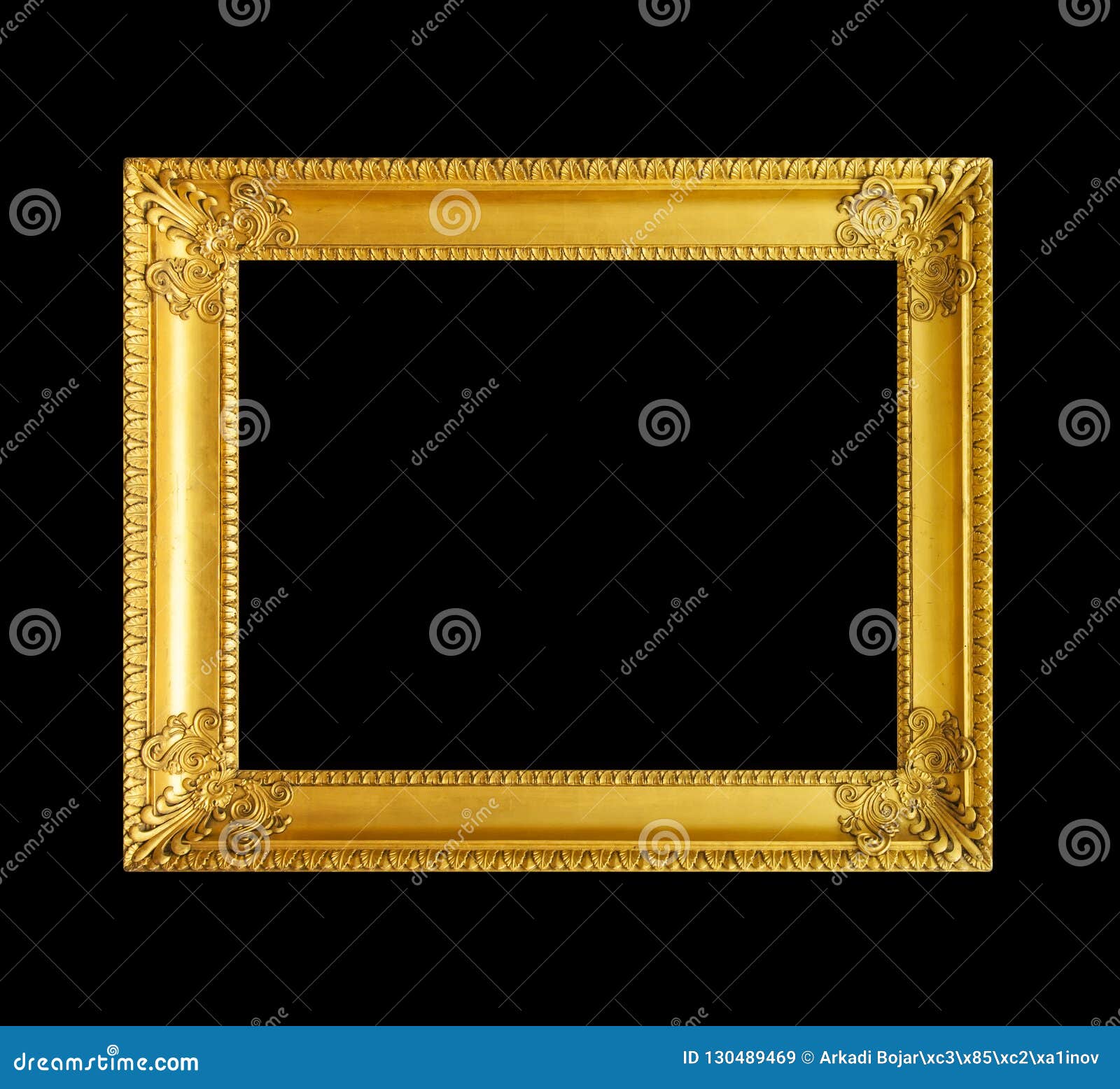 Antique gold frame stock image. Image of isolated, classic - 130489469