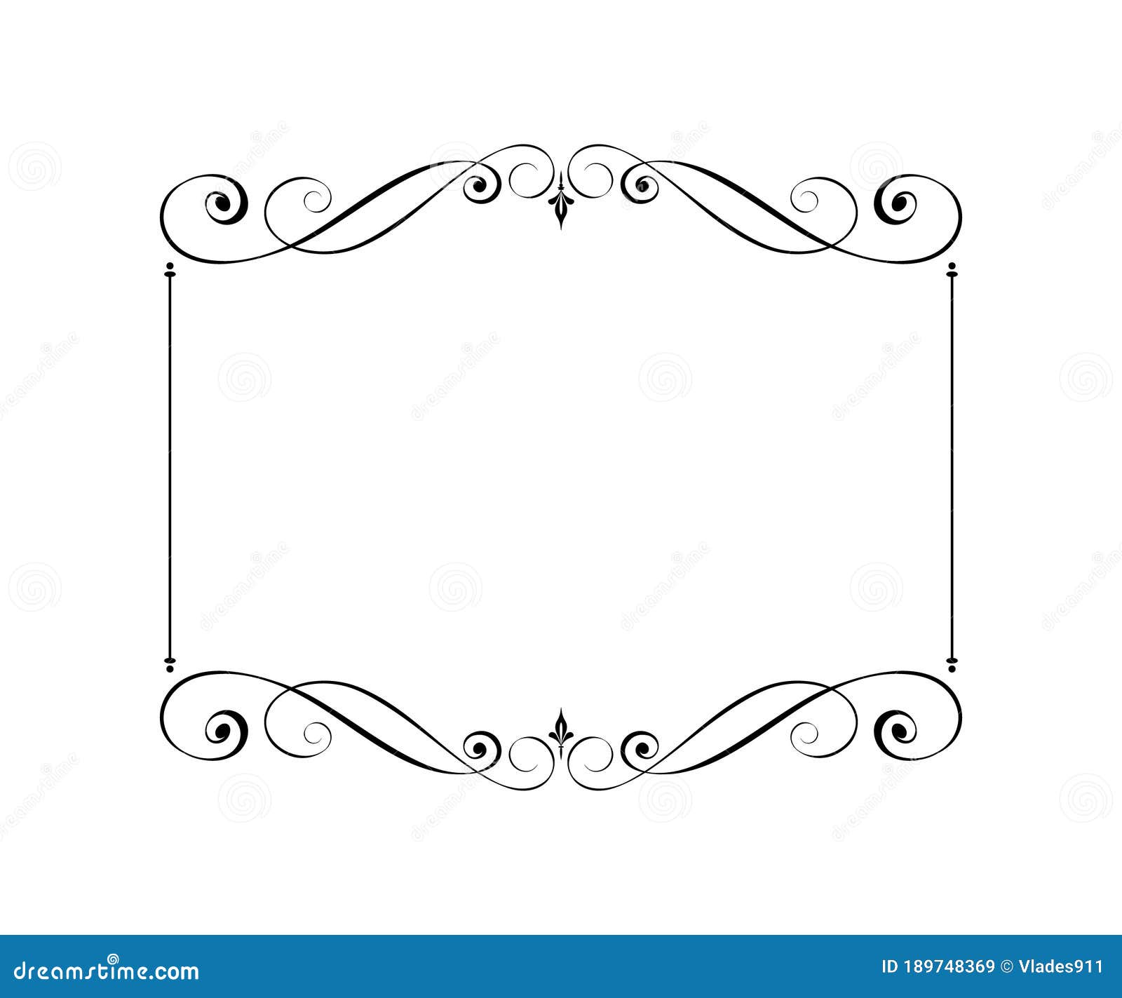 Elegant Horizontal Vector Frame for Your Projects.Vector Illustration ...