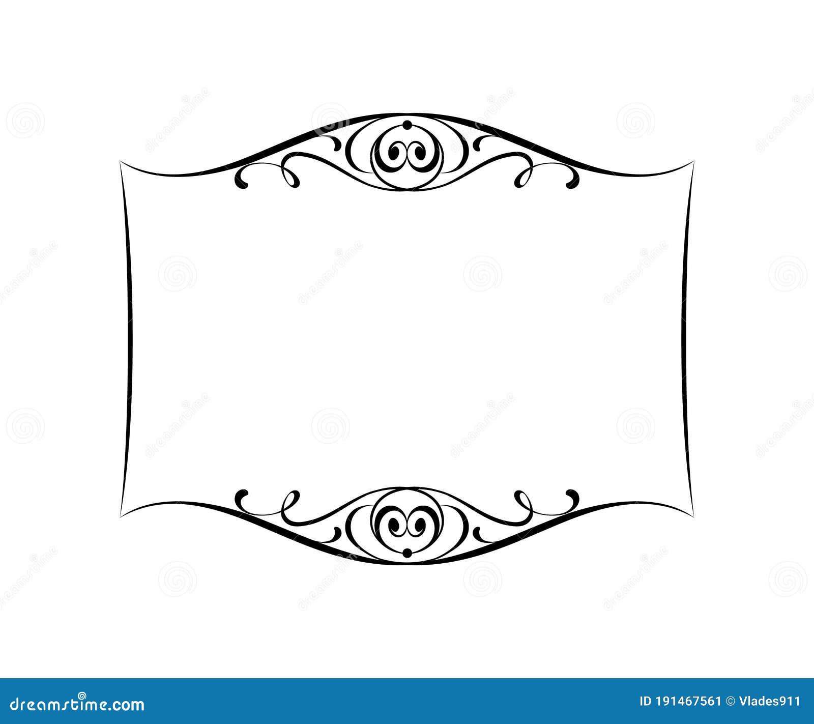 Elegant Horizontal Vector Frame for Your Projects.Vector Illustration ...