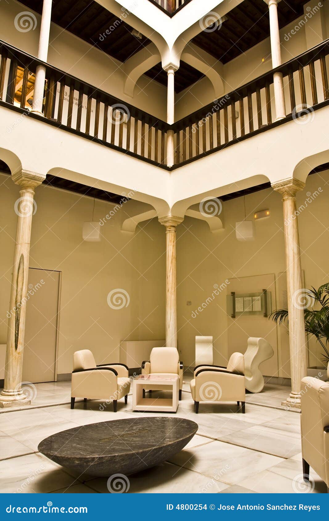 Elegant hotel lobby stock photo. Image of relaxation, balcony - 4800254
