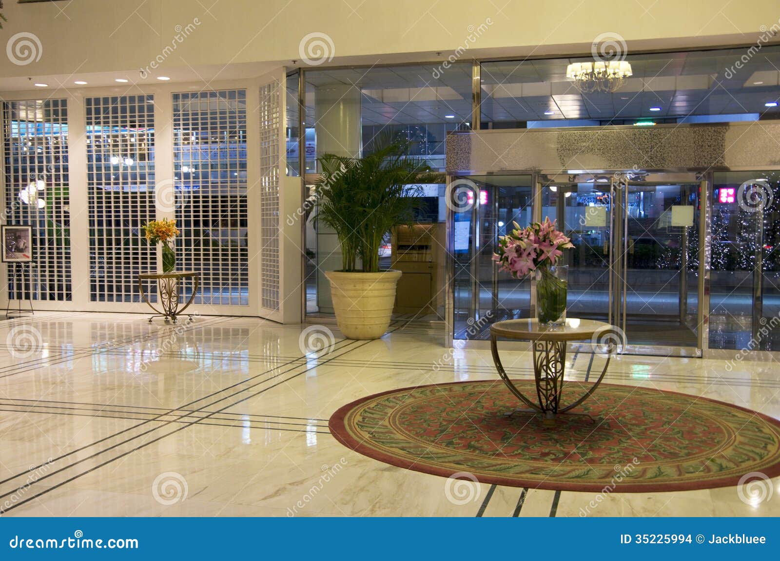 Elegant hotel lobby front stock photo. Image of floor - 35225994