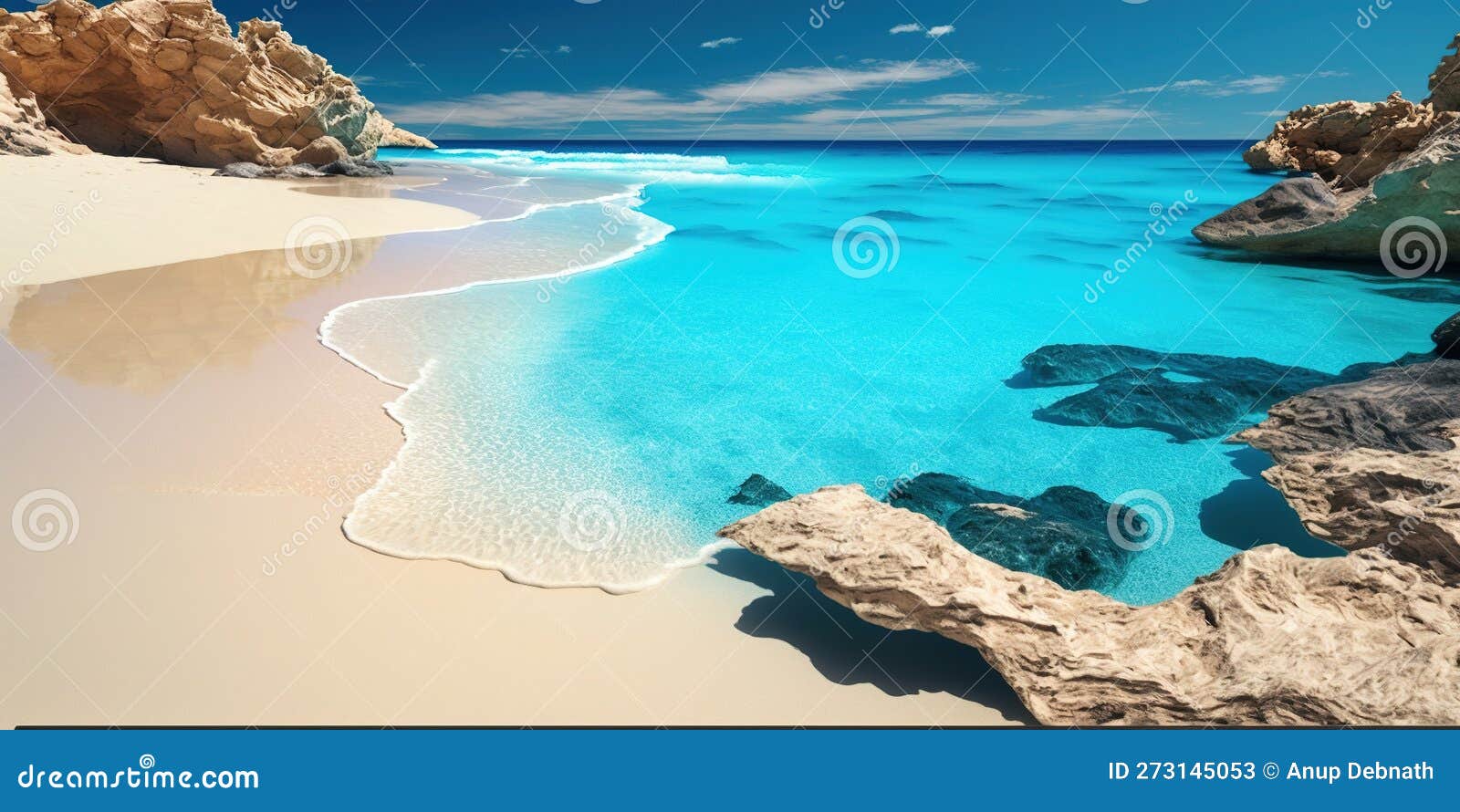 Elegant Image Of Blue Water And Beach, This Visual Is Fitting For Your ...