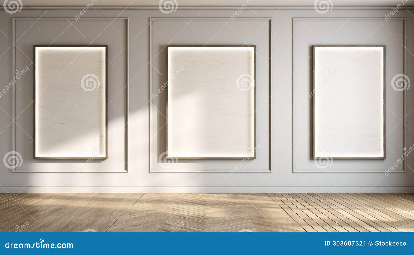 Elegant Impressionist Light Three Minimalistic Portraits on an Empty ...