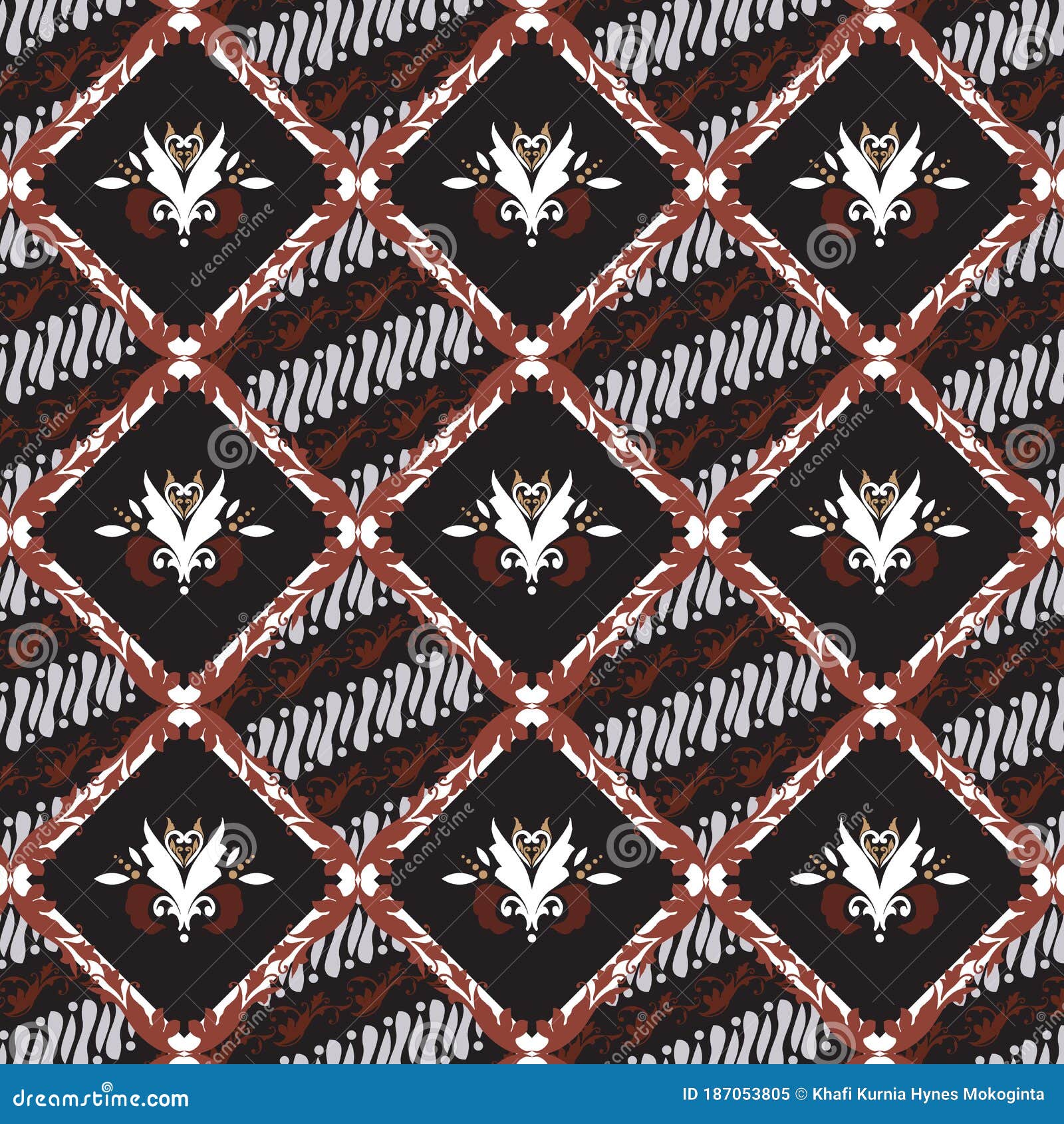 Elegant Indonesia Batik Pattern with Black Color Design Stock ...
